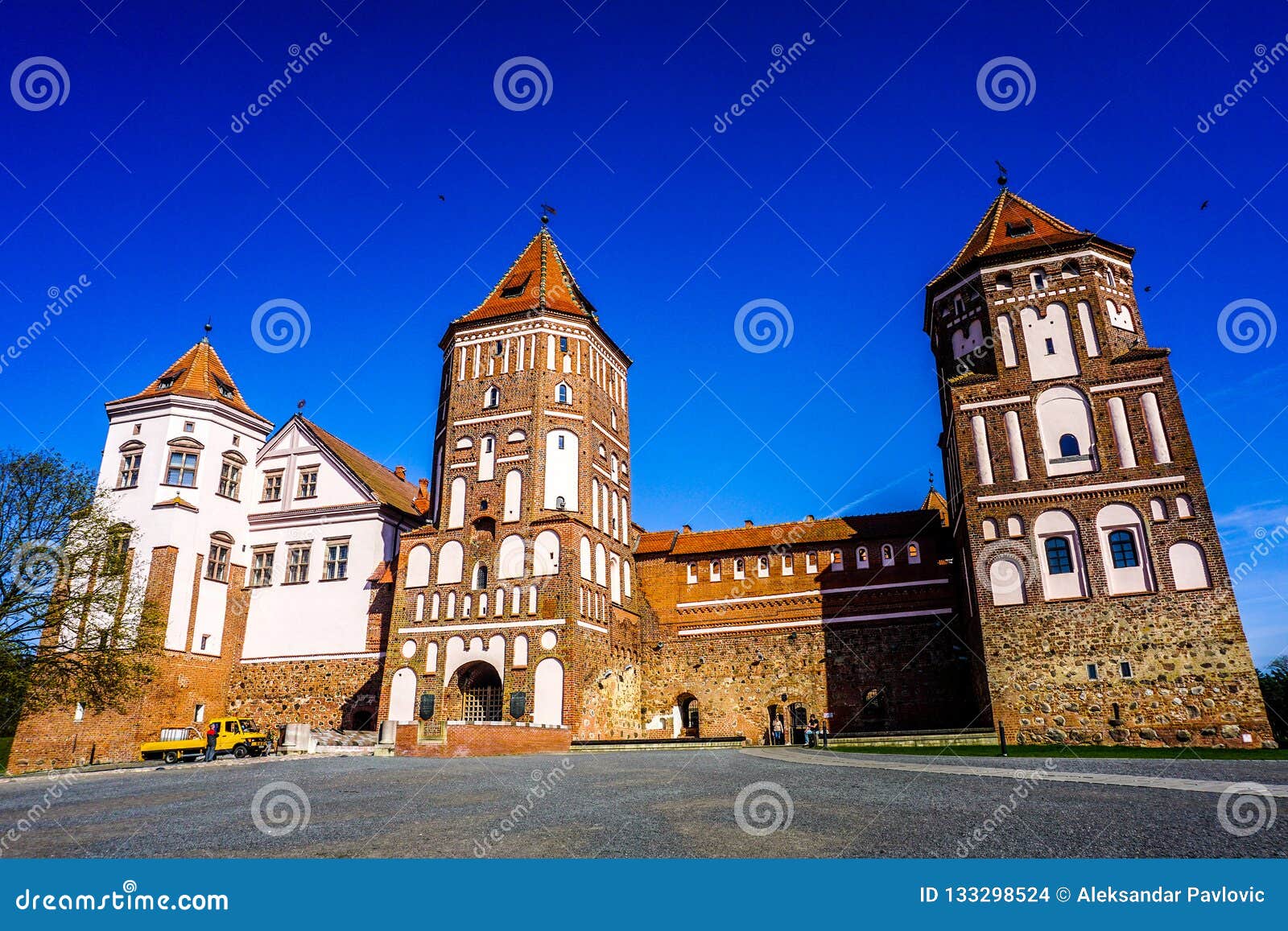 Mir Castle Complex Frontal stock photo. Image of landscape - 133298524