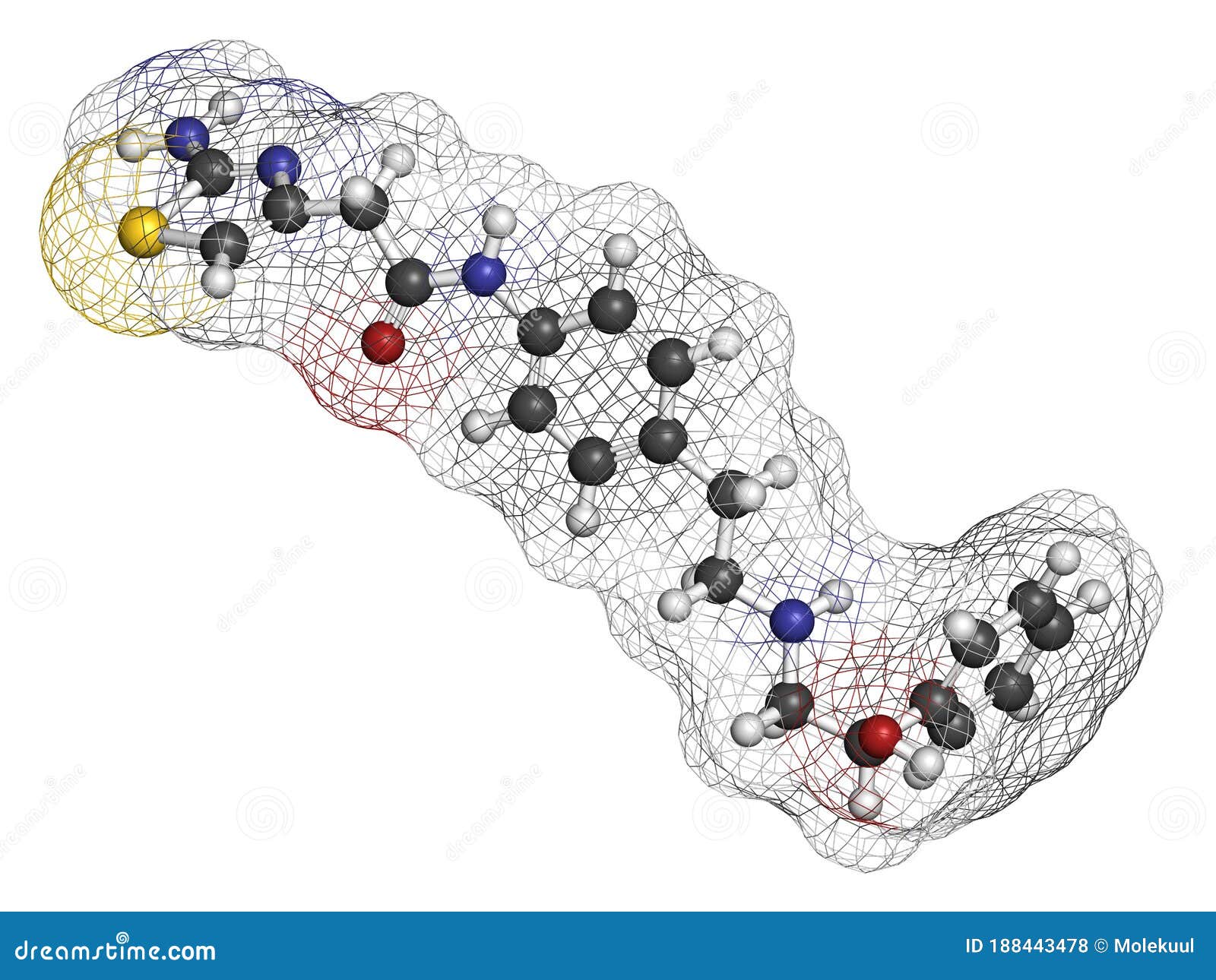 Mirabegron Overactive Bladder Treatment Drug Molecule. Atoms are ...