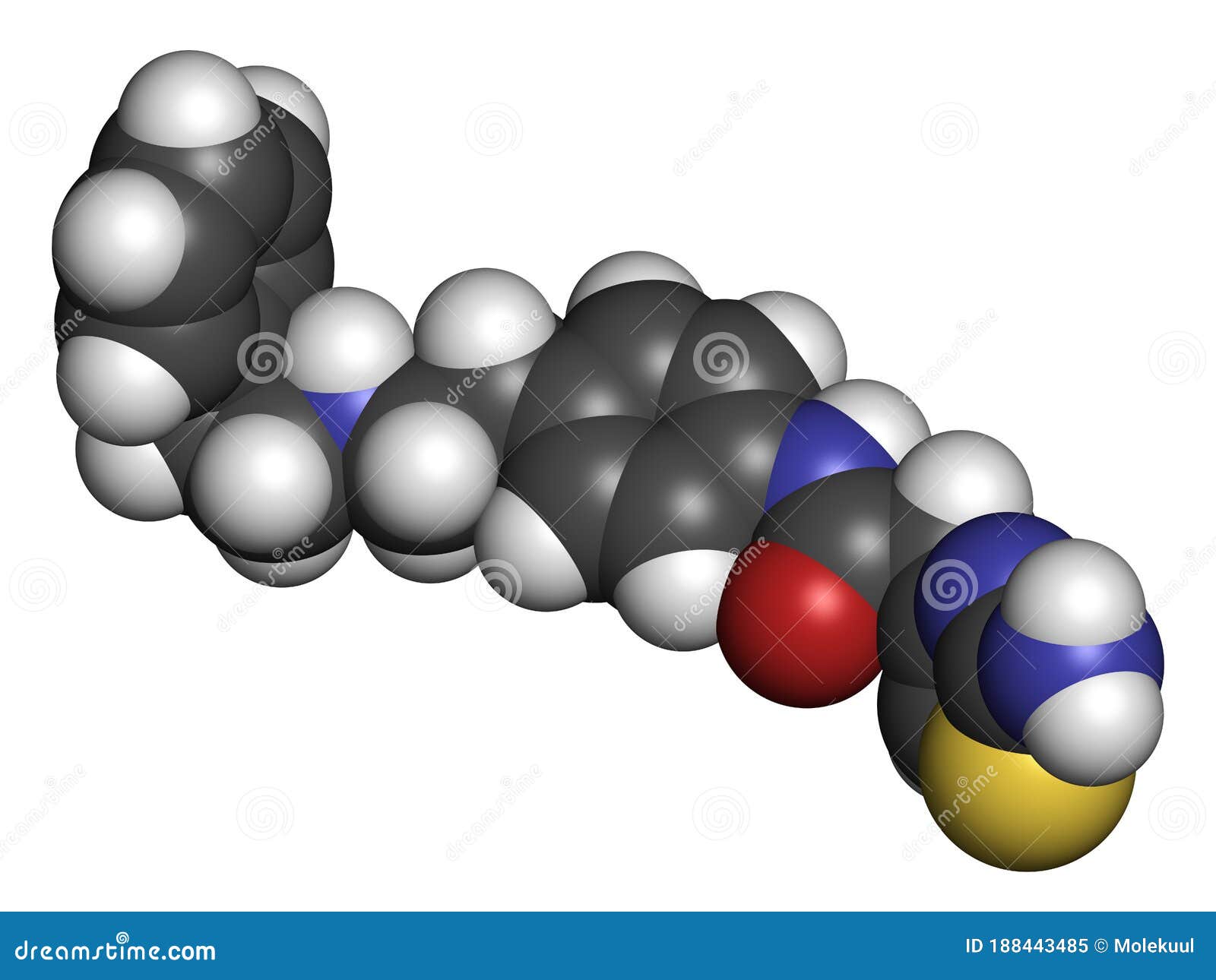 Mirabegron Overactive Bladder Treatment Drug Molecule. Atoms are ...