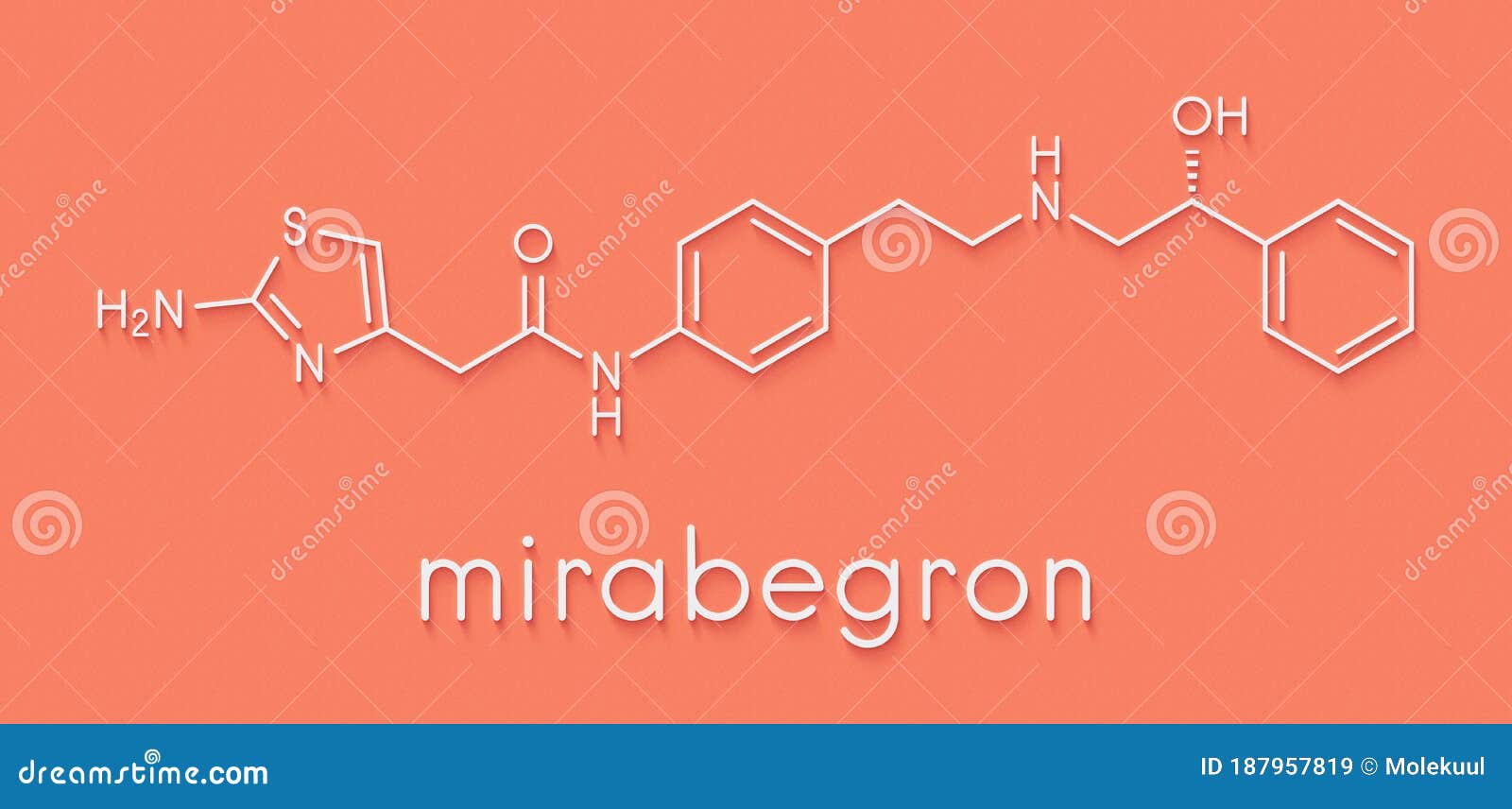 Mirabegron Overactive Bladder Treatment Drug Molecule. Skeletal Formula ...