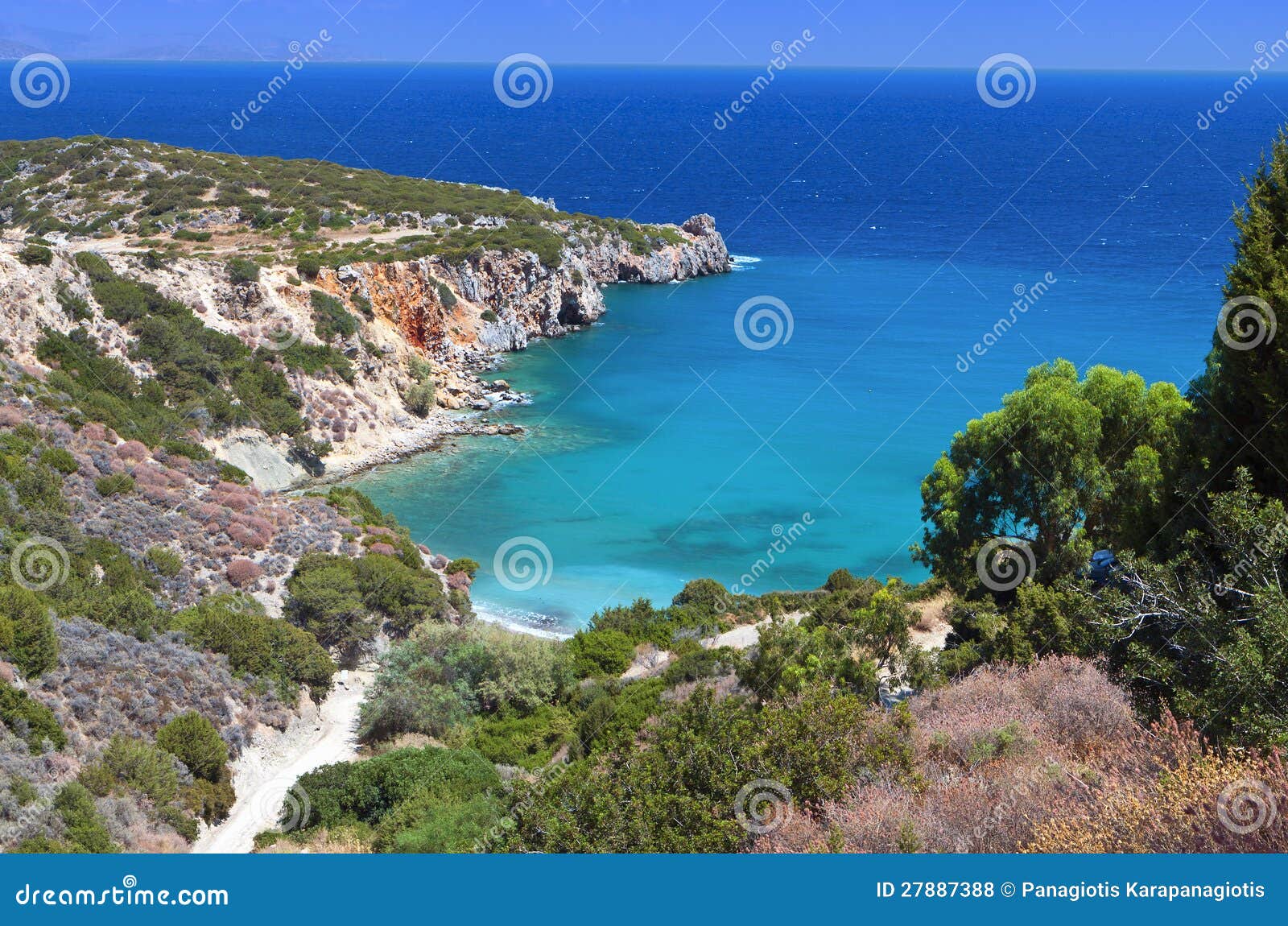 Mirabello Beach at Crete Island, Greece Stock Photo - Image of european ...