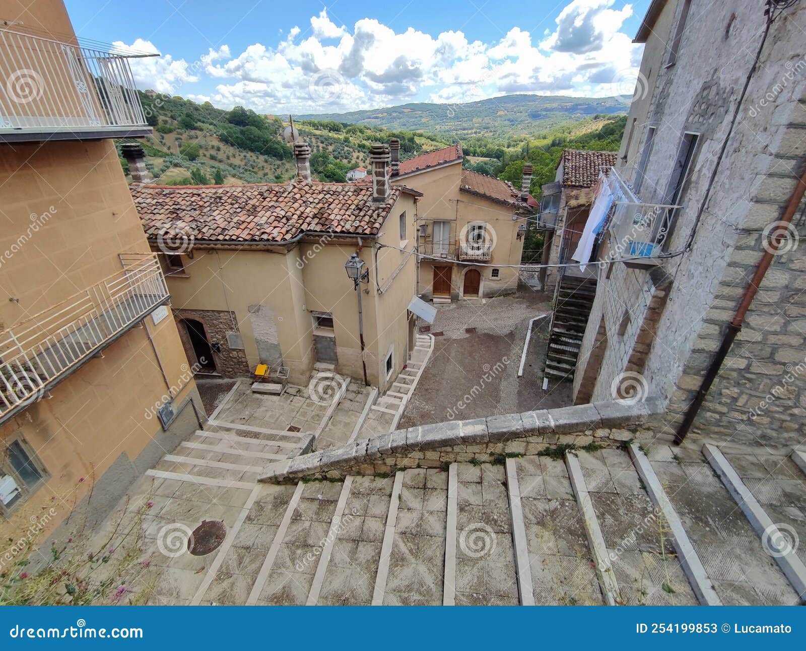 Mirabello Sannitico - Panorama Dalla Scalinata Del Centro Storico Stock ...