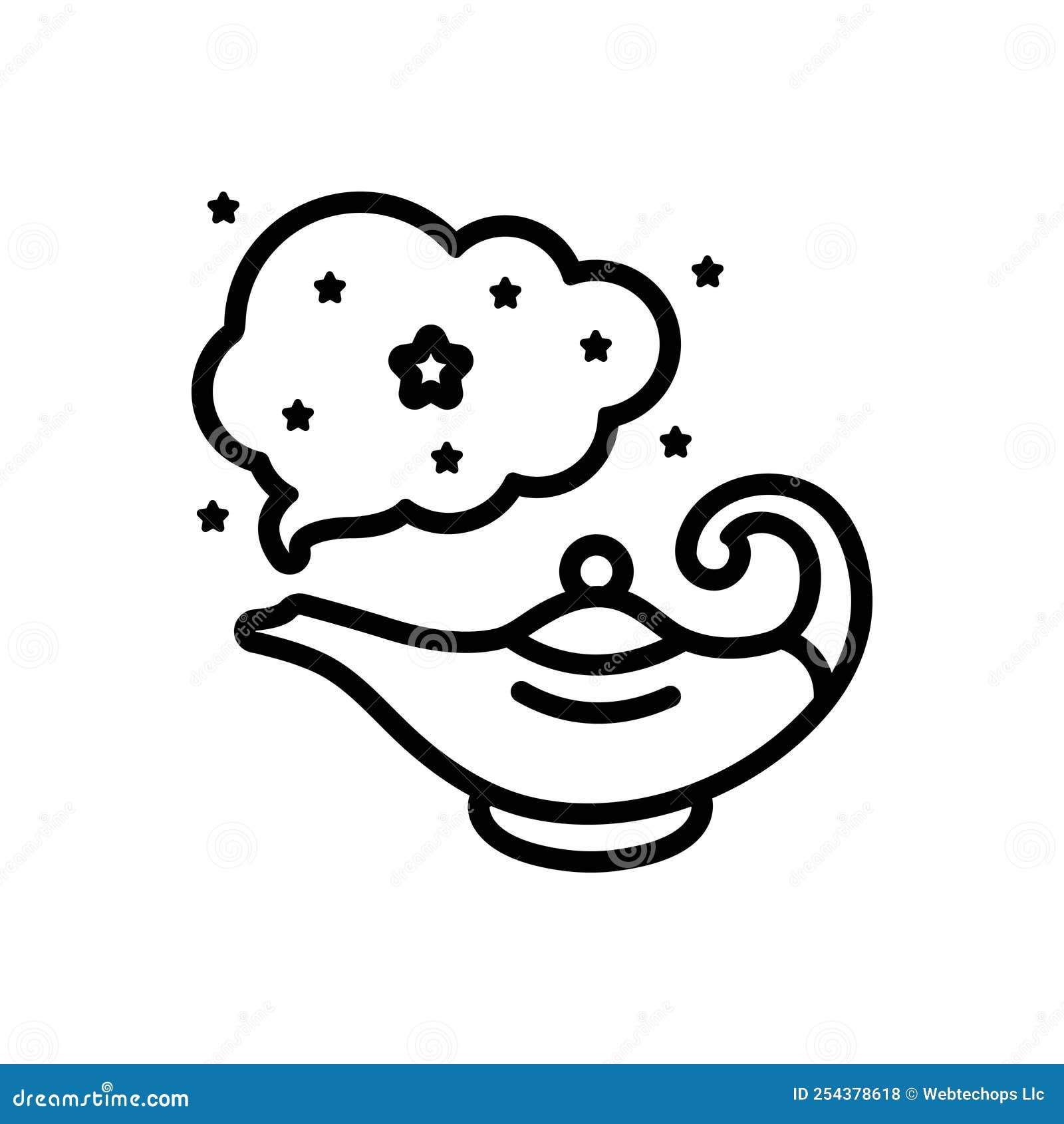 Black Line Icon for Miracle, Marvel and Lamp Stock Illustration ...