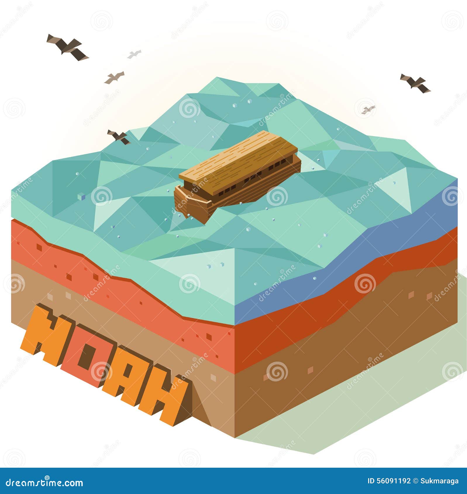 Miracle noah arc stock illustration. Illustration of river - 56091192