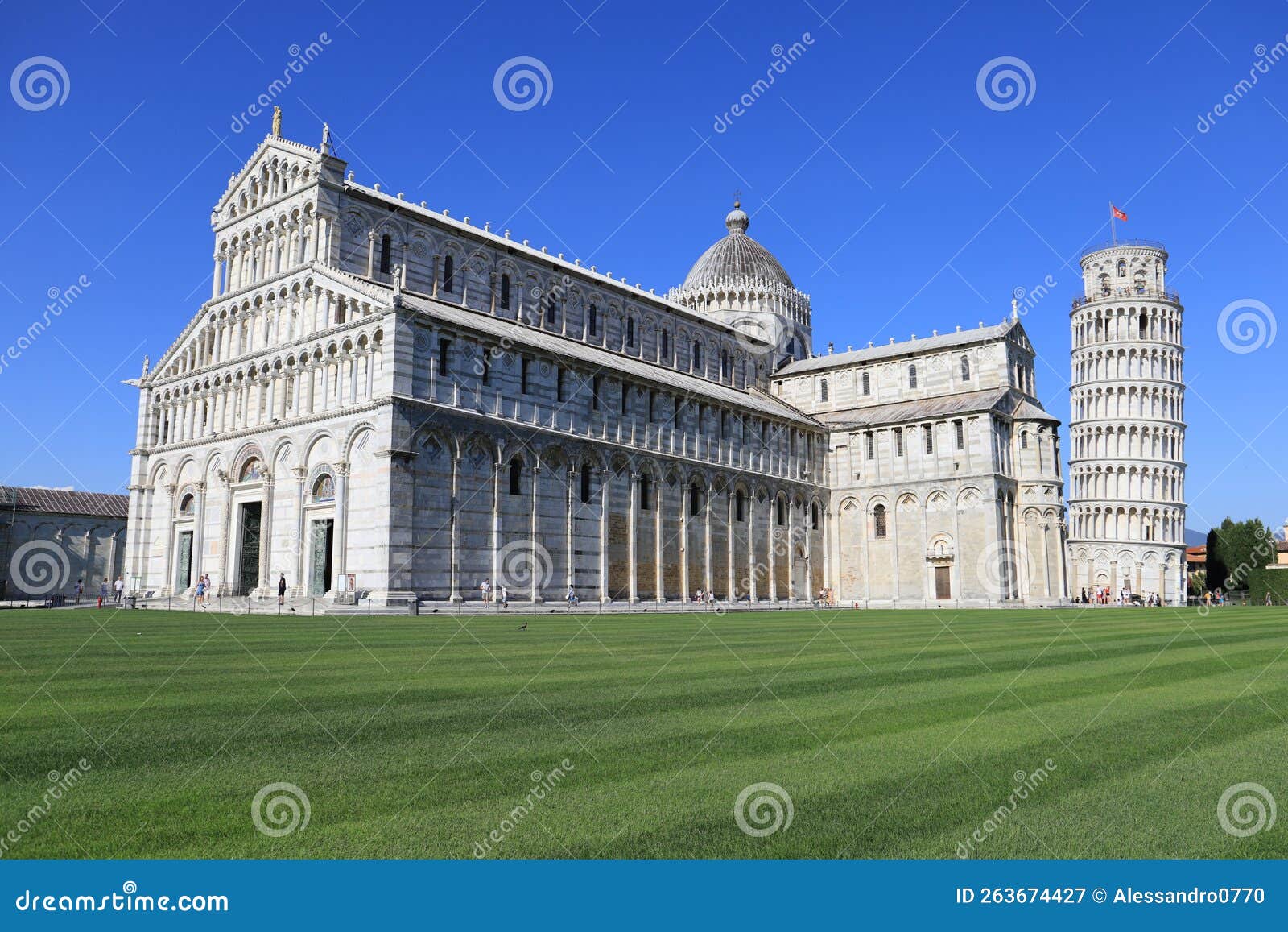 Miracle Square with the Leaning Tower of Pisa Stock Image - Image of ...