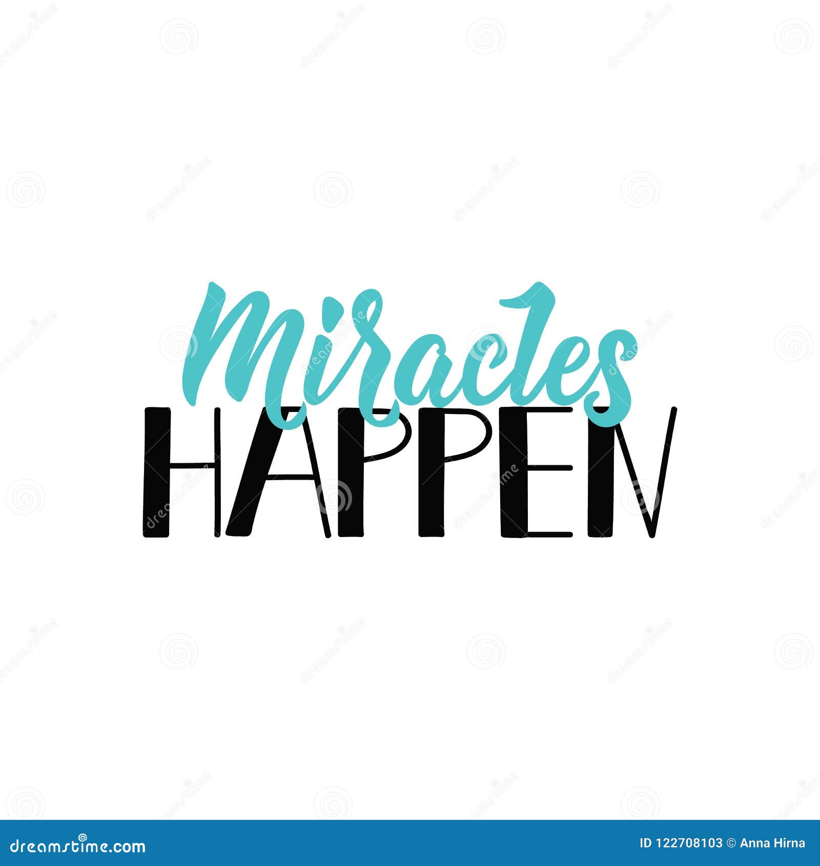 Miracles Happen All The Time - Motivation Poster With Hand Drawn ...
