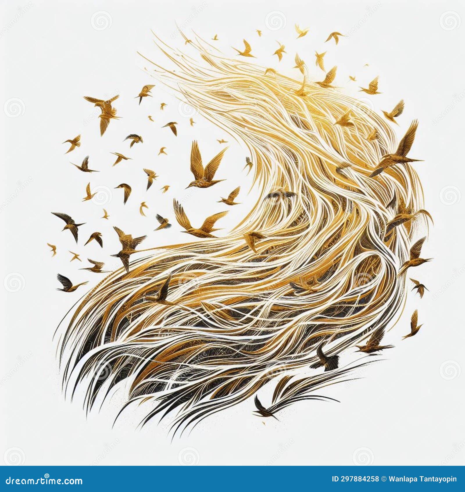 Miraculous bird formations stock illustration. Illustration of flock ...