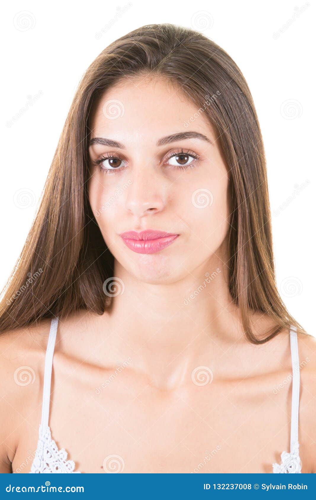 Mirada De La Cara De La Mujer Joven Seria Foto de archivo - Imagen de ...