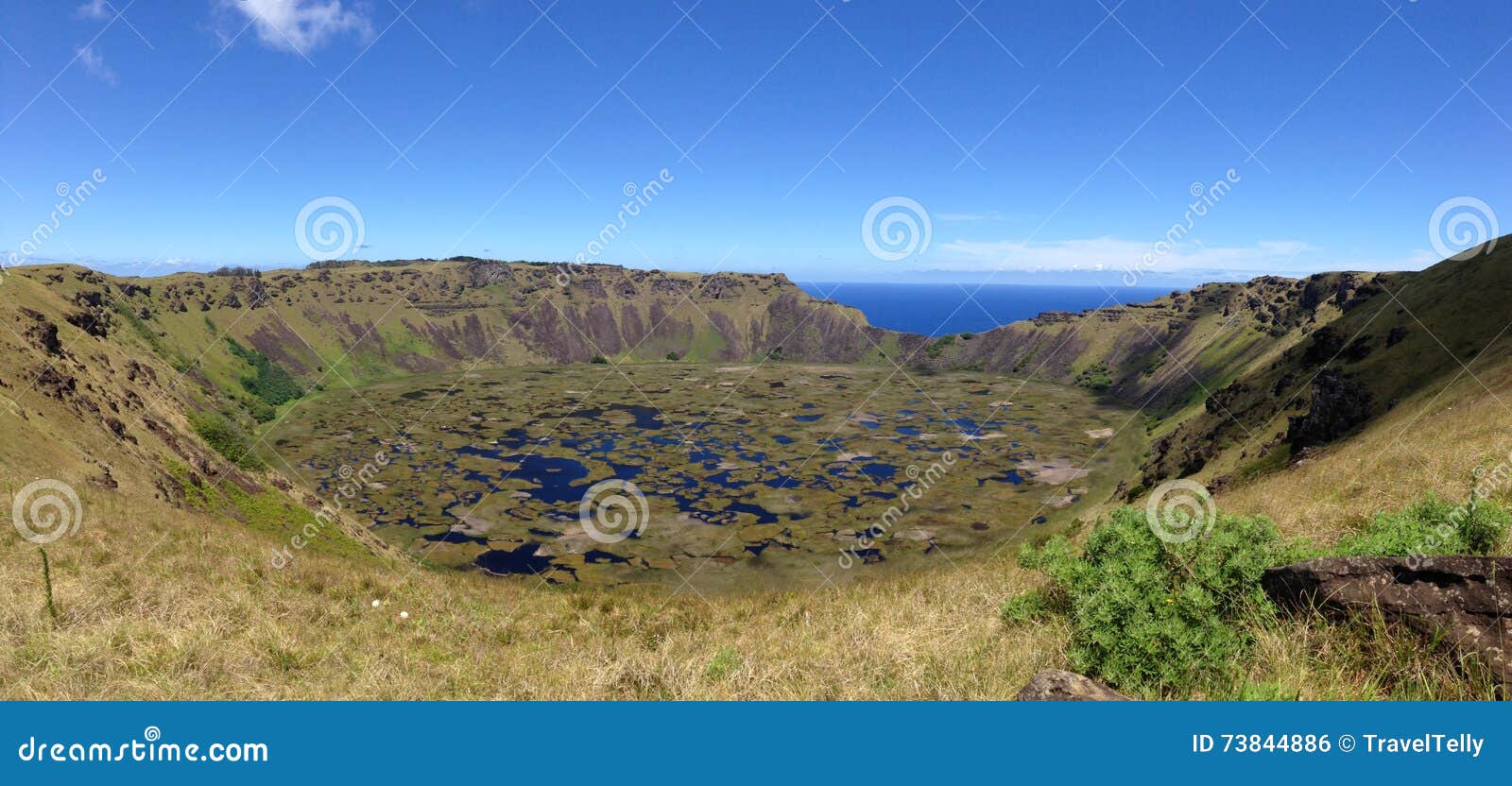 Mirador Volcano Rano Kau foto de archivo. Imagen de chile - 73844886