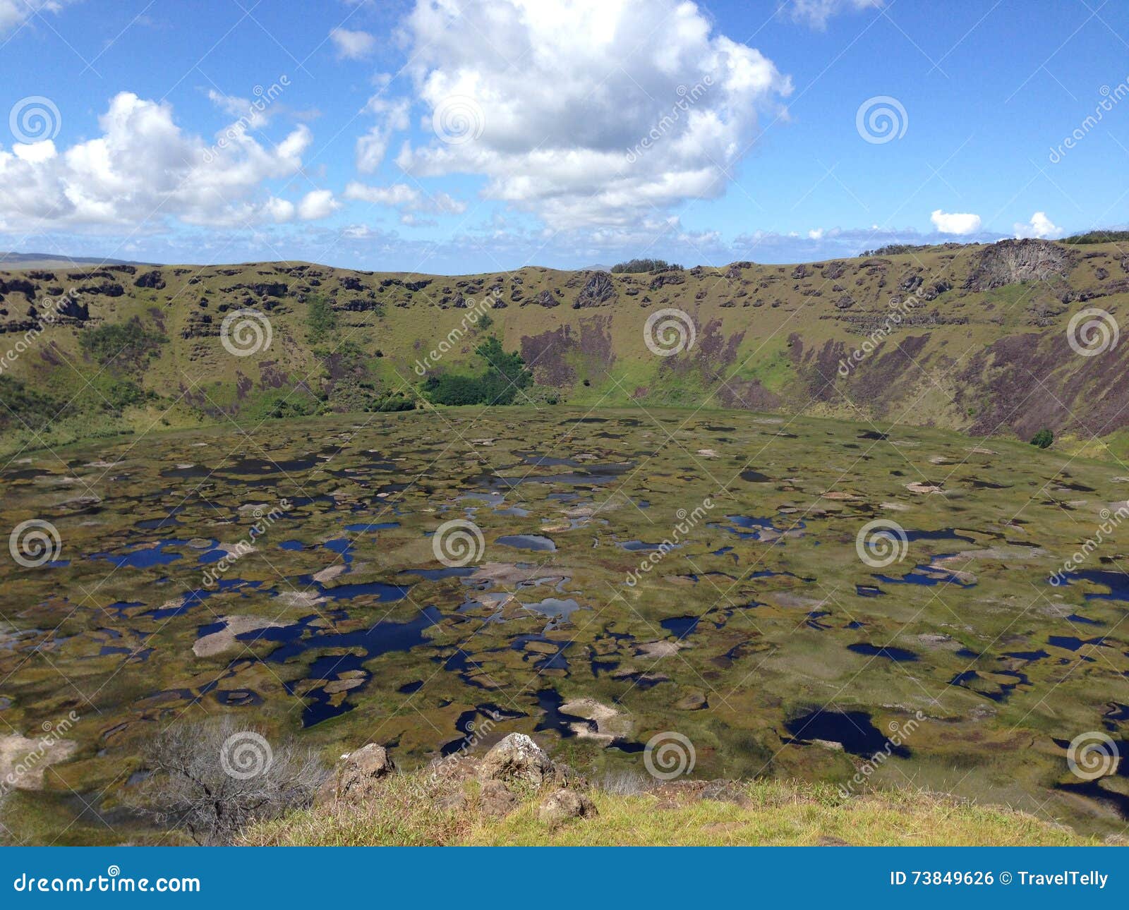 Mirador Volcano Rano Kau Easter Stock Photo - Image of landscape ...