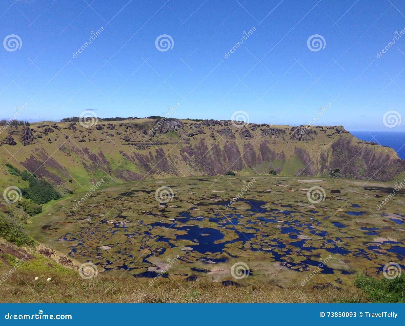 Mirador Volcano Rano Kau stock image. Image of chile - 73850093