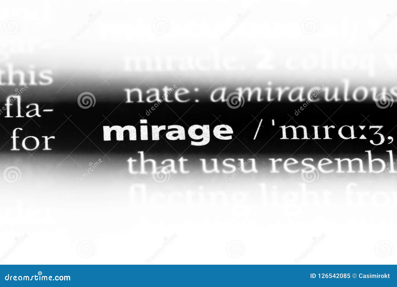 Mirage stock image. Image of paper, definition, text - 126542085