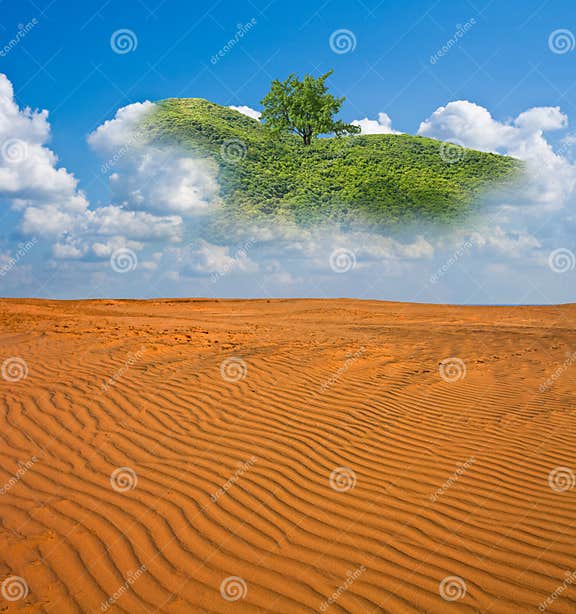 Mirage in a sand desert stock photo. Image of sand, celestial - 24164572