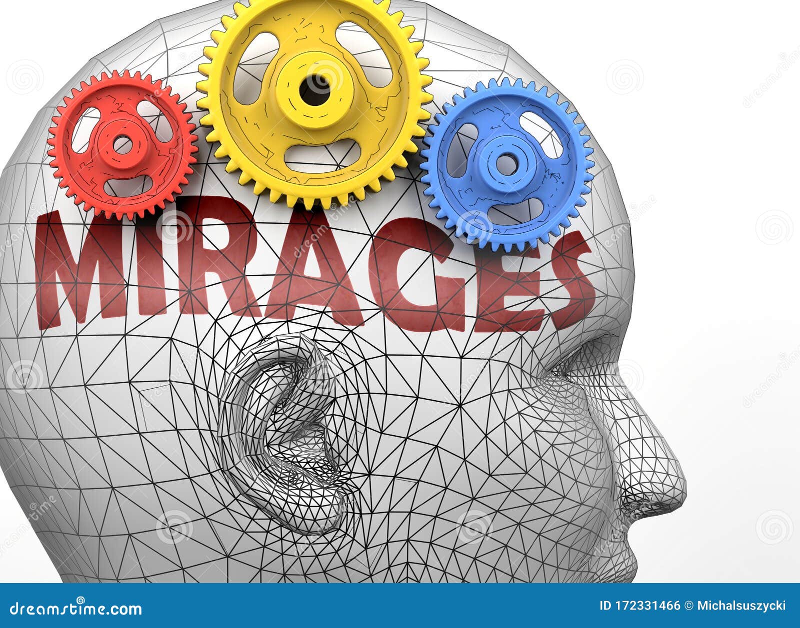 Mirages and Human Mind - Pictured As Word Mirages Inside a Head To ...