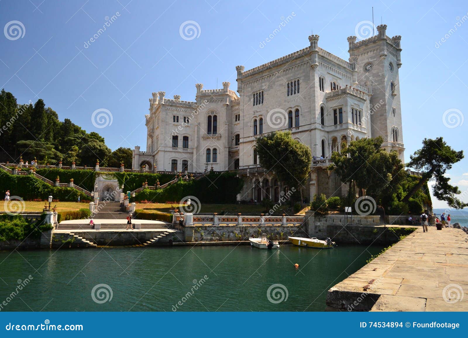 Miramar Castle, Trieste, Italy Editorial Stock Image - Image of mare ...