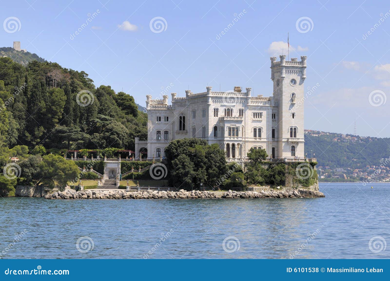 Miramare Castle in Trieste (Italy) Stock Photo - Image of blue, history ...
