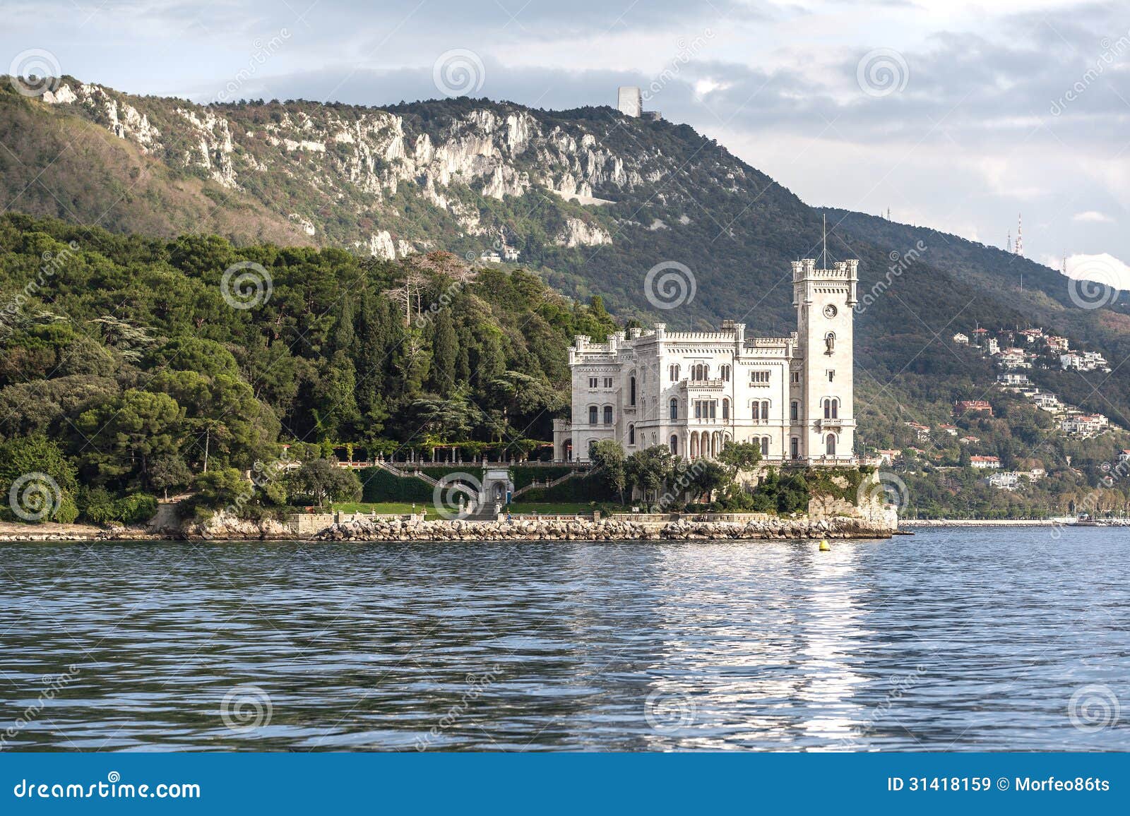 Miramare Castle in Trieste, Italy Stock Image - Image of balconies ...