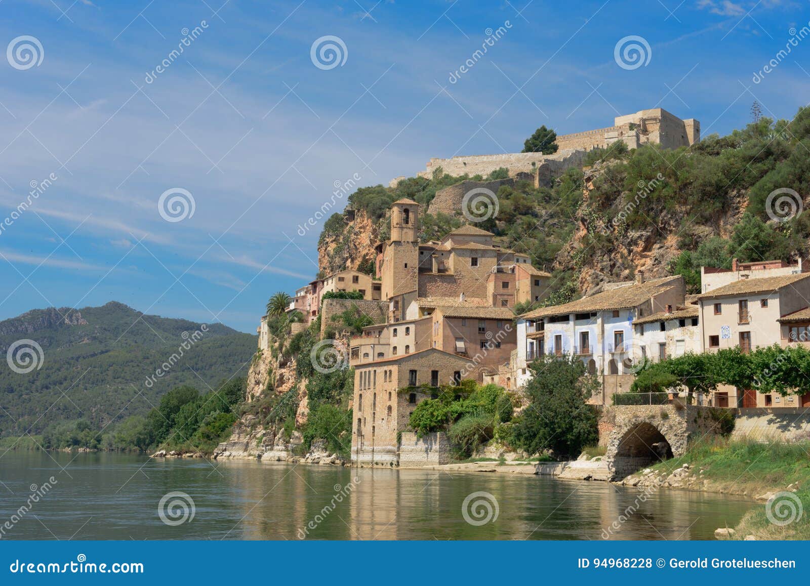 Miravet Castle, Spain stock photo. Image of blue, province - 94968228