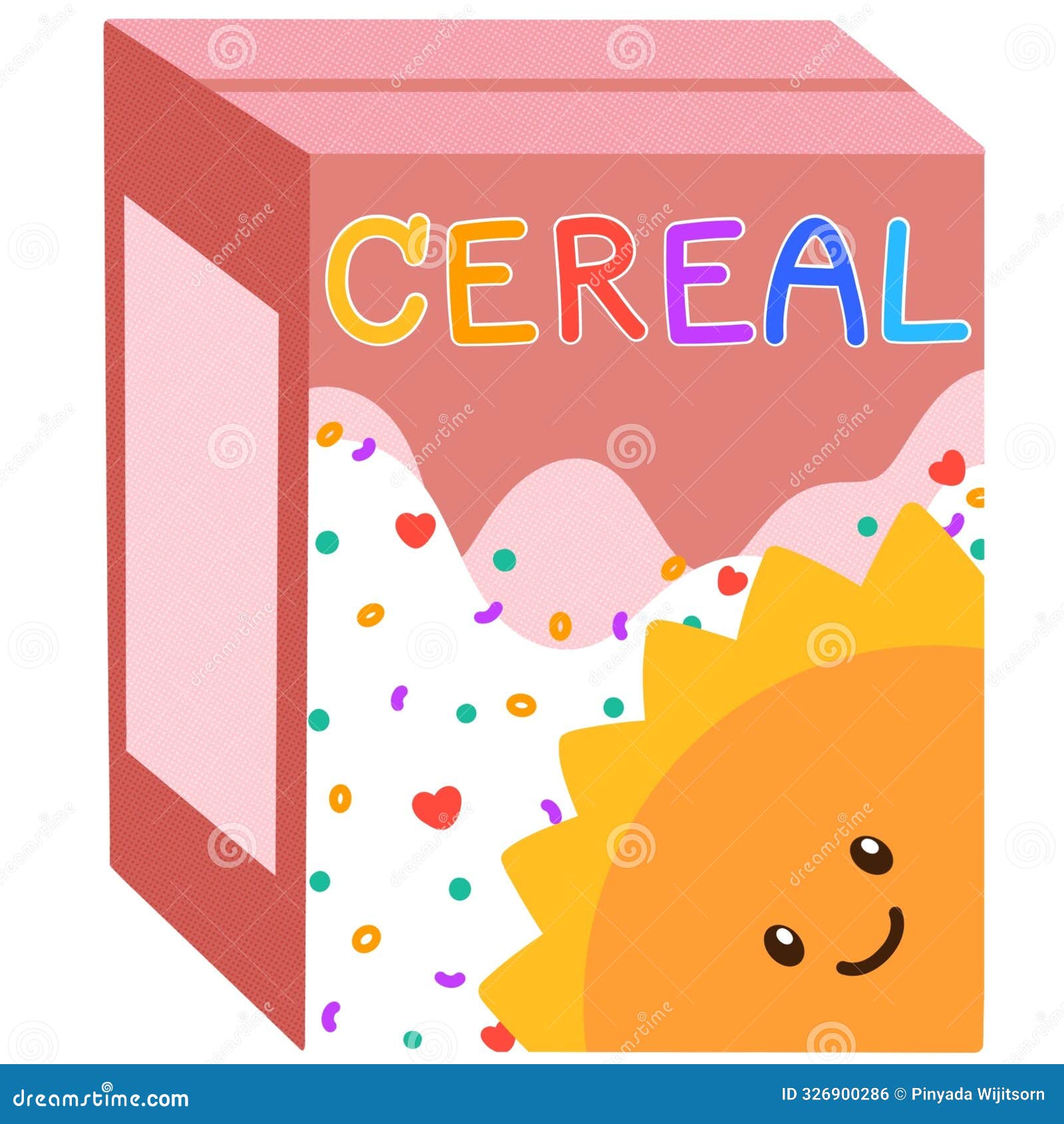 Cute Cartoon Cereal Box Illustration Stock Photo - Illustration of ...