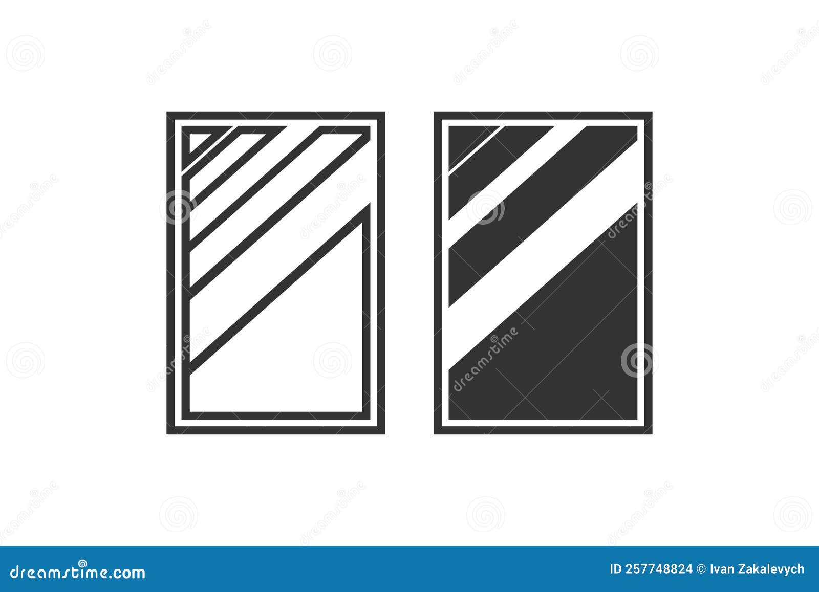 Miror Icon. Rectangle Shape Reflective Glass Surfaces Symbol. Sign ...