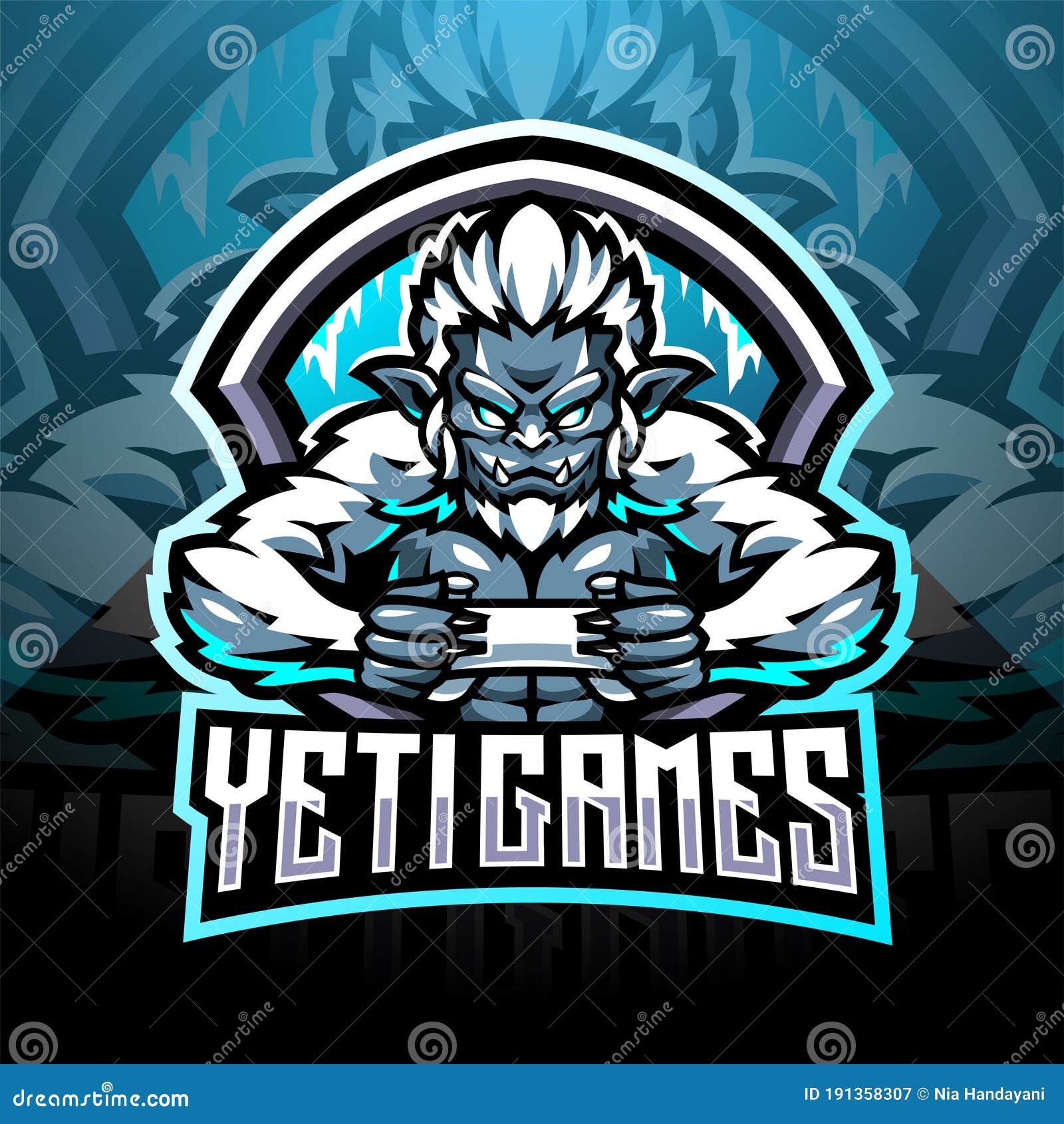 Yeti Games Esport Mascot Logo Design Stock Vector - Illustration of ...