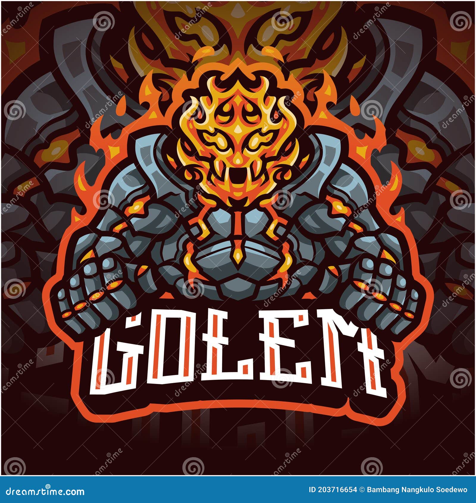 Golems esport logo design stock vector. Illustration of fantasy - 203716654