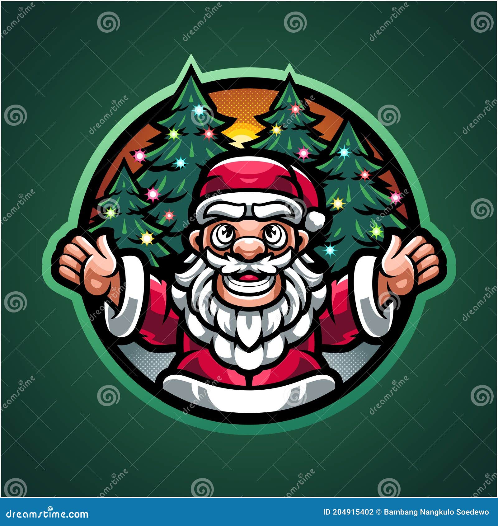 Santa Esport Logo Design Cartoon Vector | CartoonDealer.com #205891663
