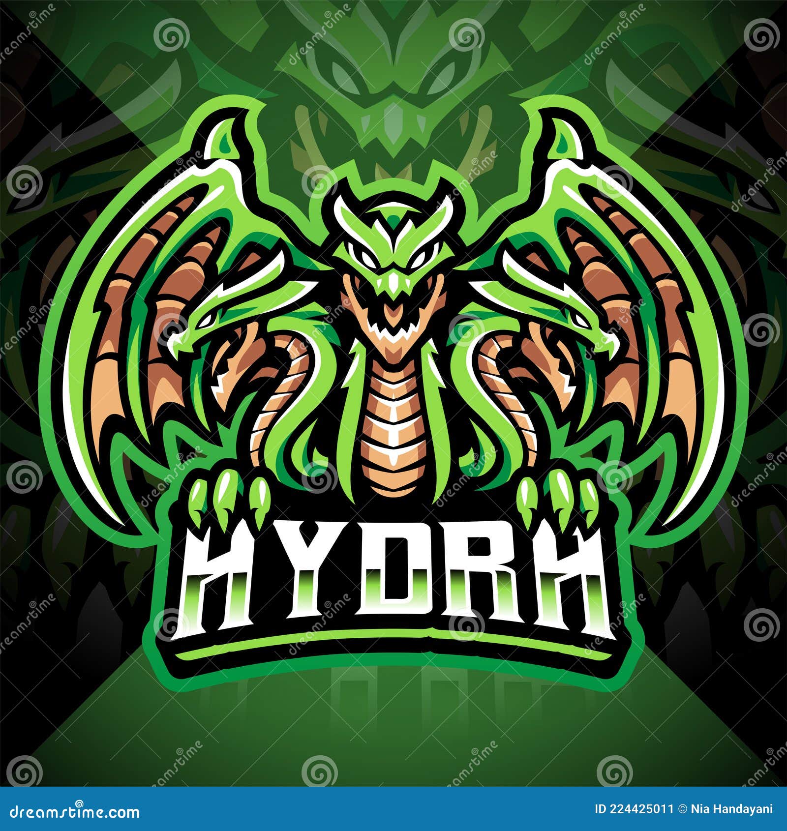 Hydra Esport Mascot Logo Design Stock Vector - Illustration of beast ...