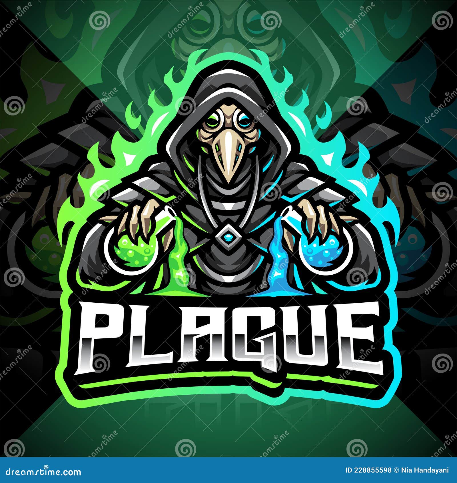 Plague Doctor Esport Mascot Logo Stock Vector - Illustration of liquid ...