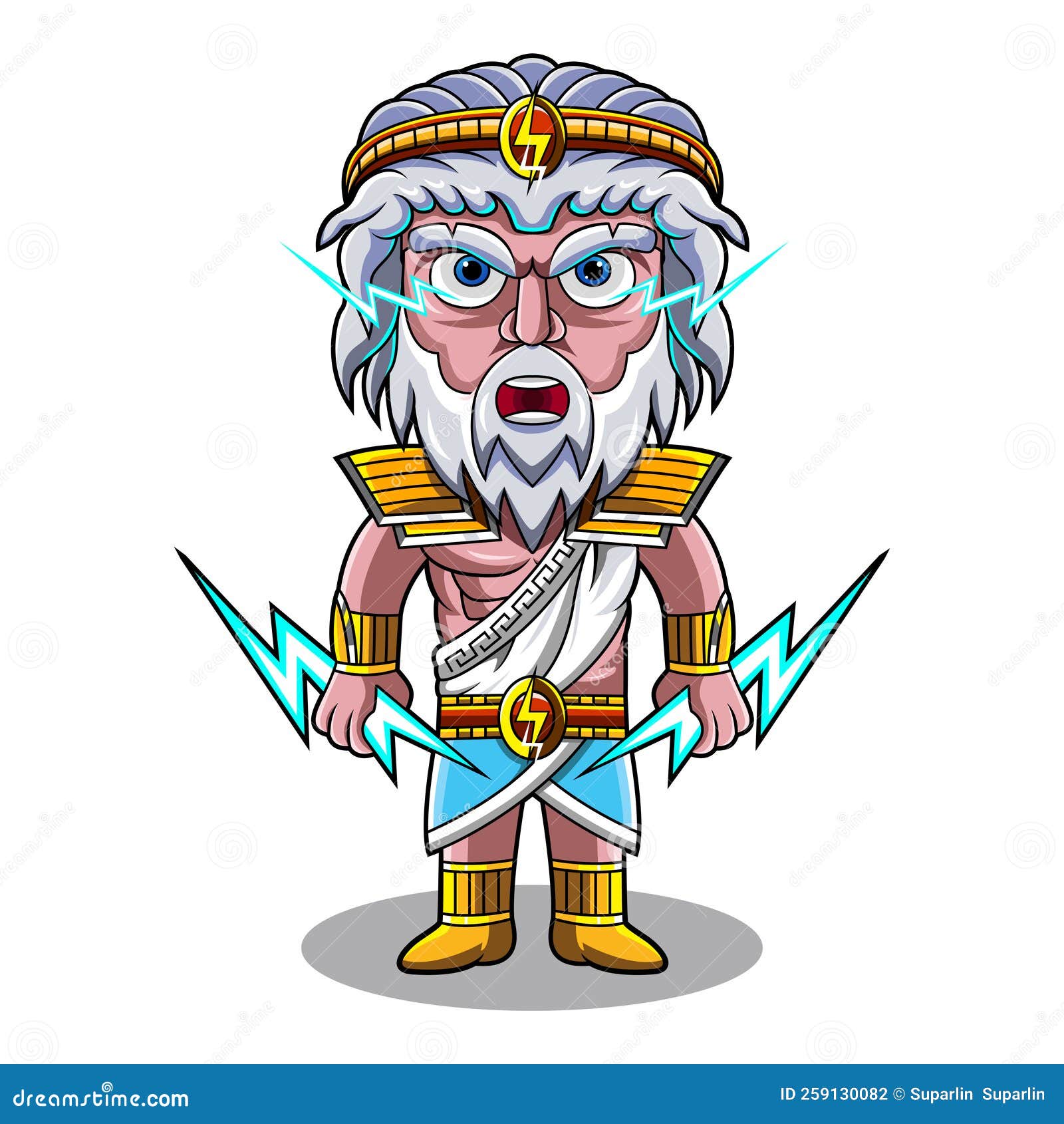 Zeus Chibi Mascot Logo Design Stock Illustration - Illustration of ...