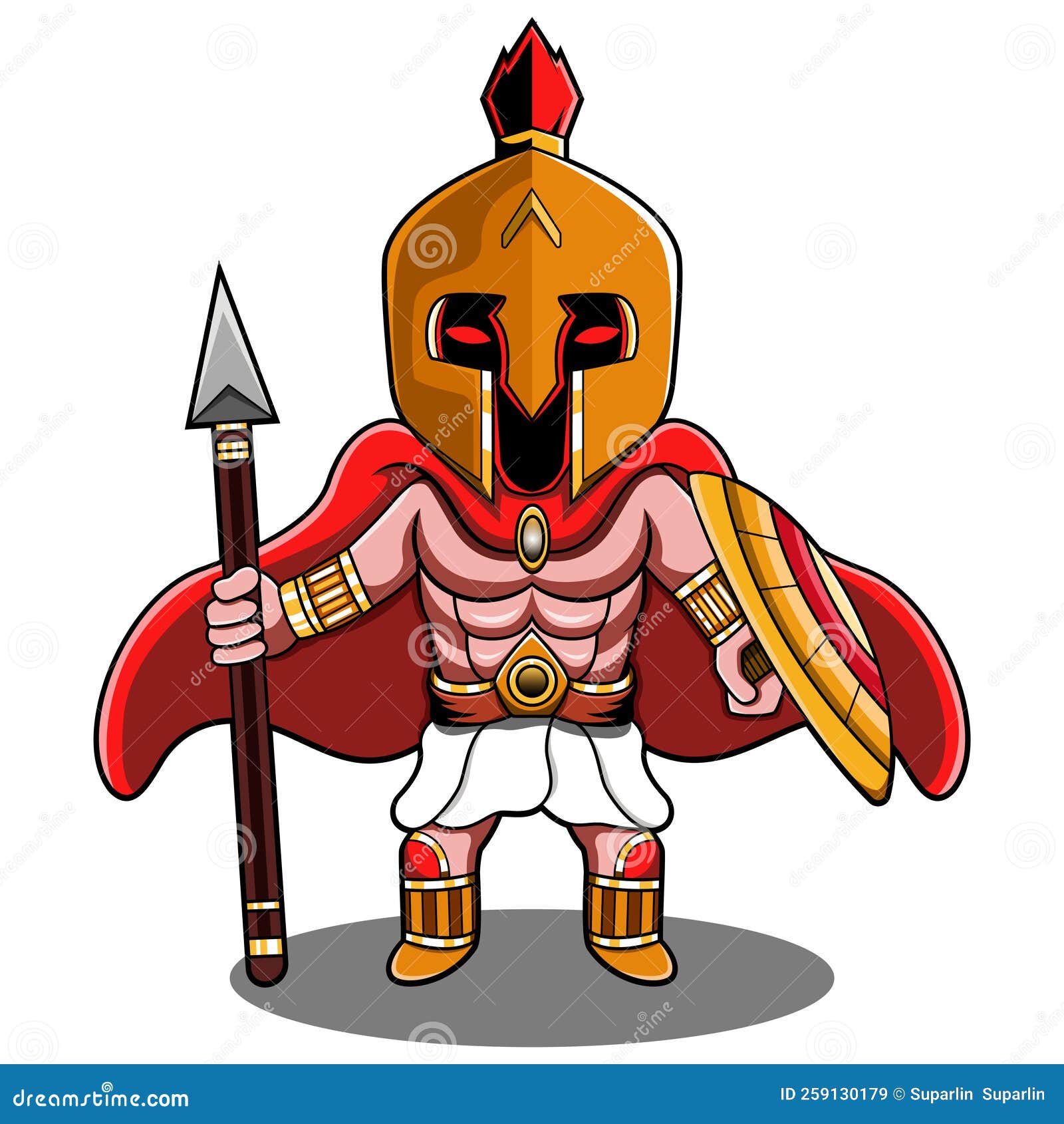 Ares Chibi Mascot Logo Design Cartoon Vector | CartoonDealer.com #259131349