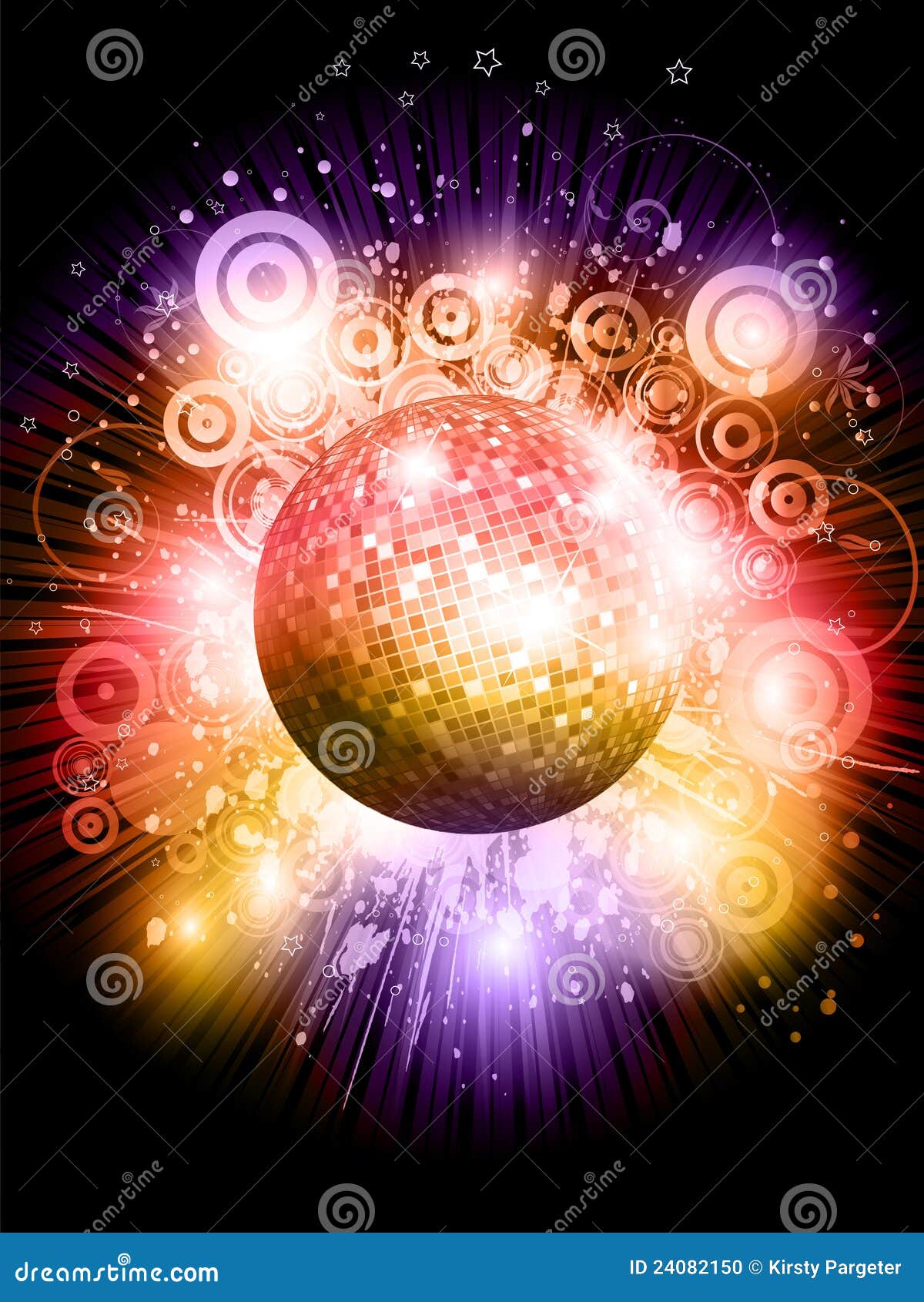 Mirror ball background stock vector. Illustration of ball - 24082150