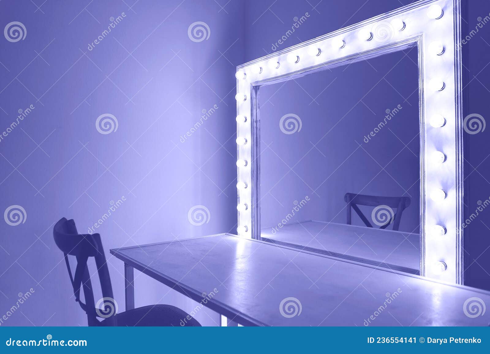 Mirror with Bulbs for Make Up in the Make Up Room Stock Image - Image ...