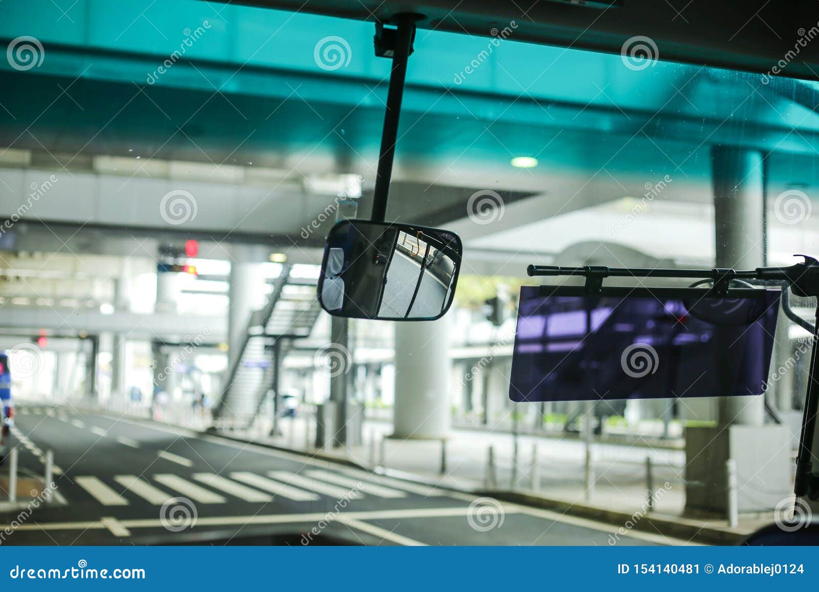 Mirror of the bus stock image. Image of ride, road, route - 154140481