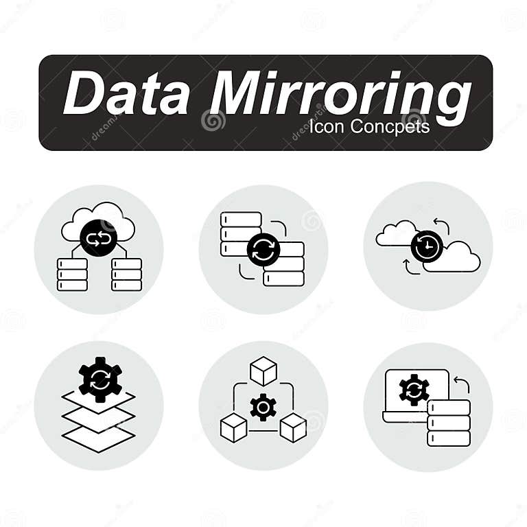 Mirror Data Icon. Data Duplication Symbol. Redundant Data Illustration ...