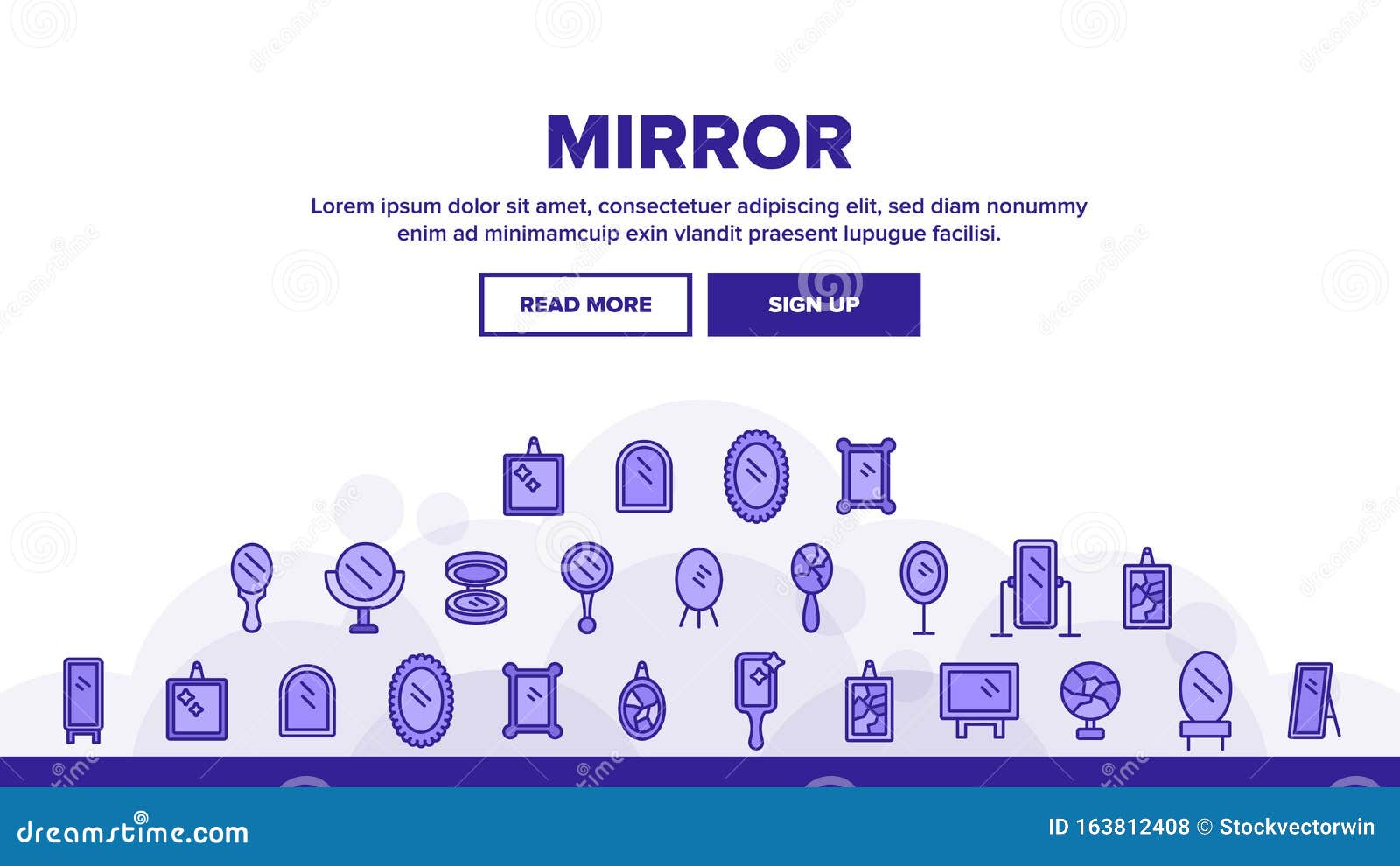 Mirror Different Form Landing Header Vector Stock Vector - Illustration ...