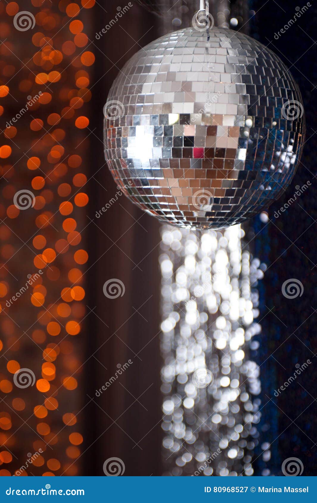 Mirror Disco Ball Hanging from the Ceiling Stock Image - Image of glass ...