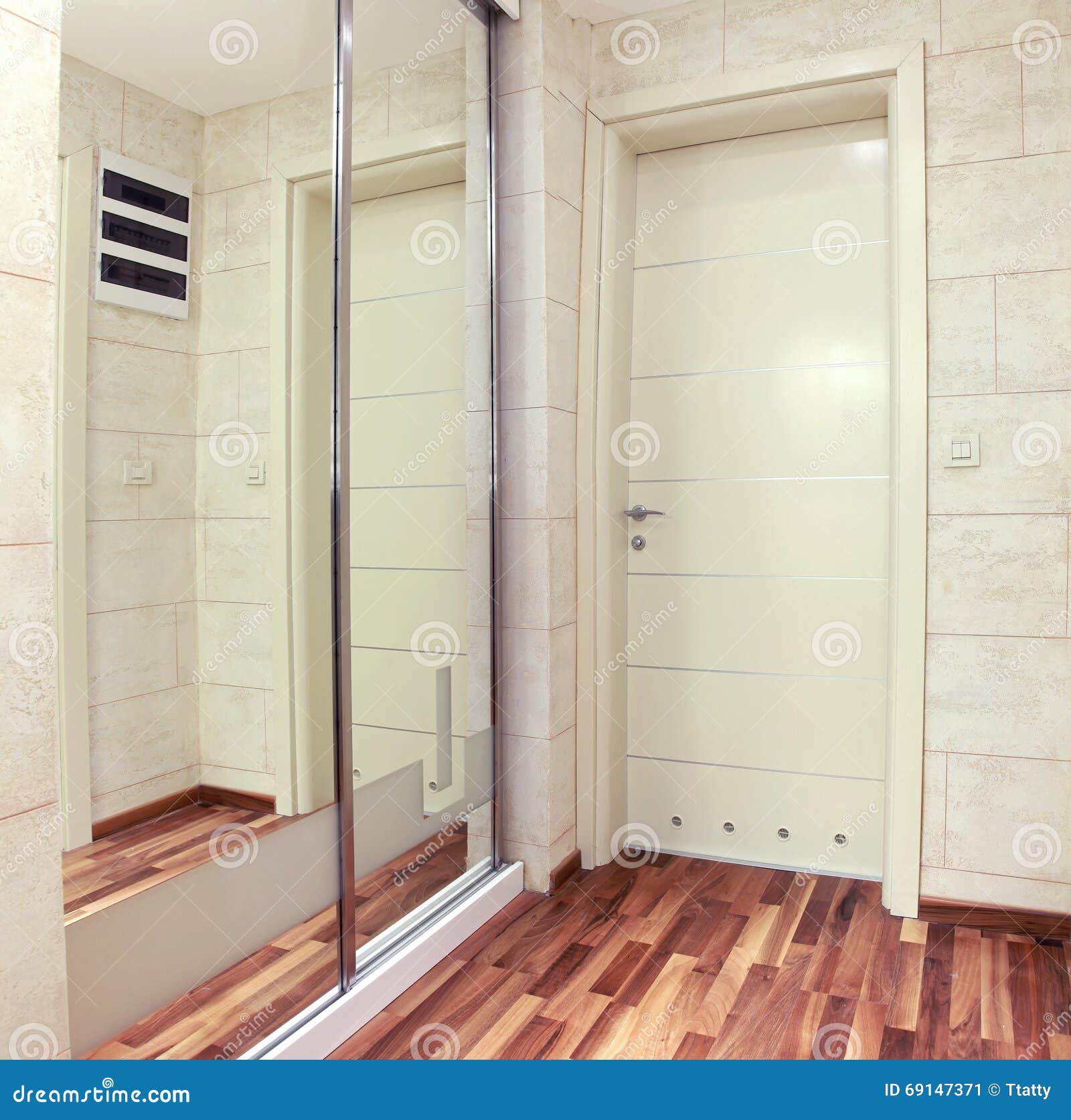 Mirror door interior stock image. Image of passage, wood - 69147371