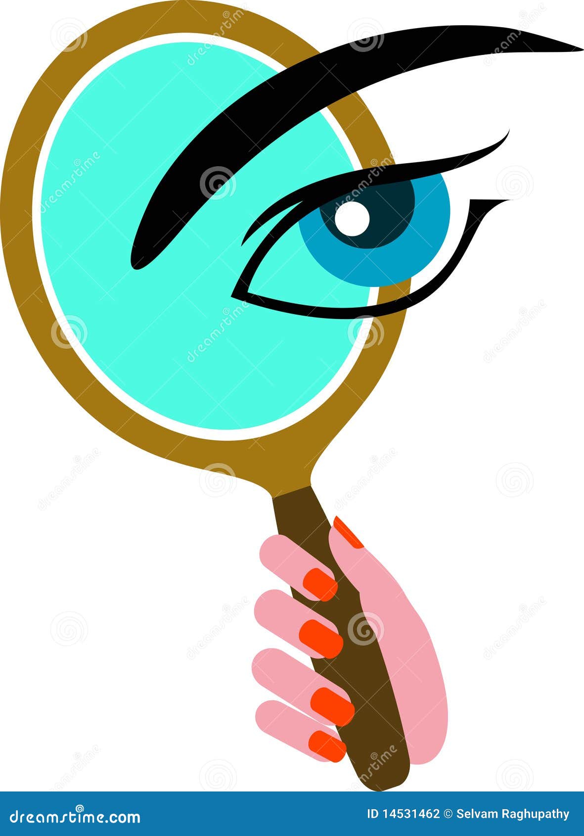 Mirror with eye stock vector. Illustration of isolated - 14531462