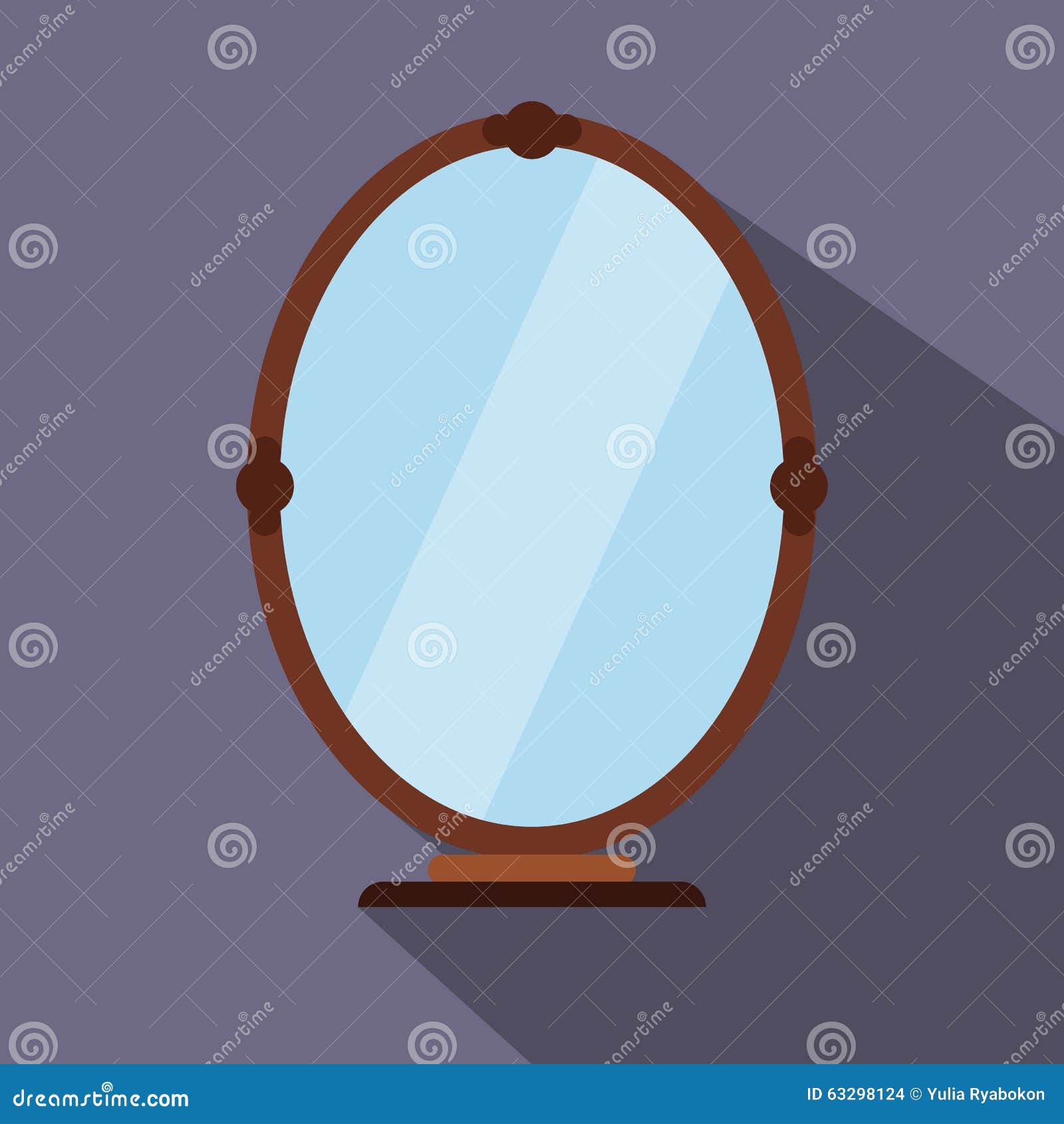 Mirror flat icon stock vector. Illustration of emblem - 63298124