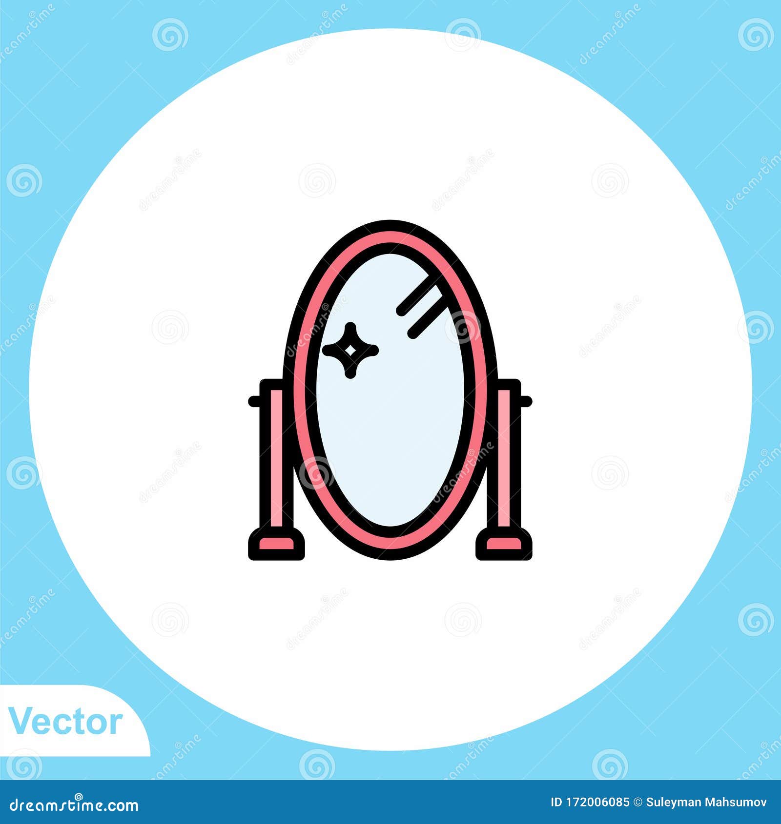 Mirror Flat Vector Icon Sign Symbol Stock Illustration - Illustration ...