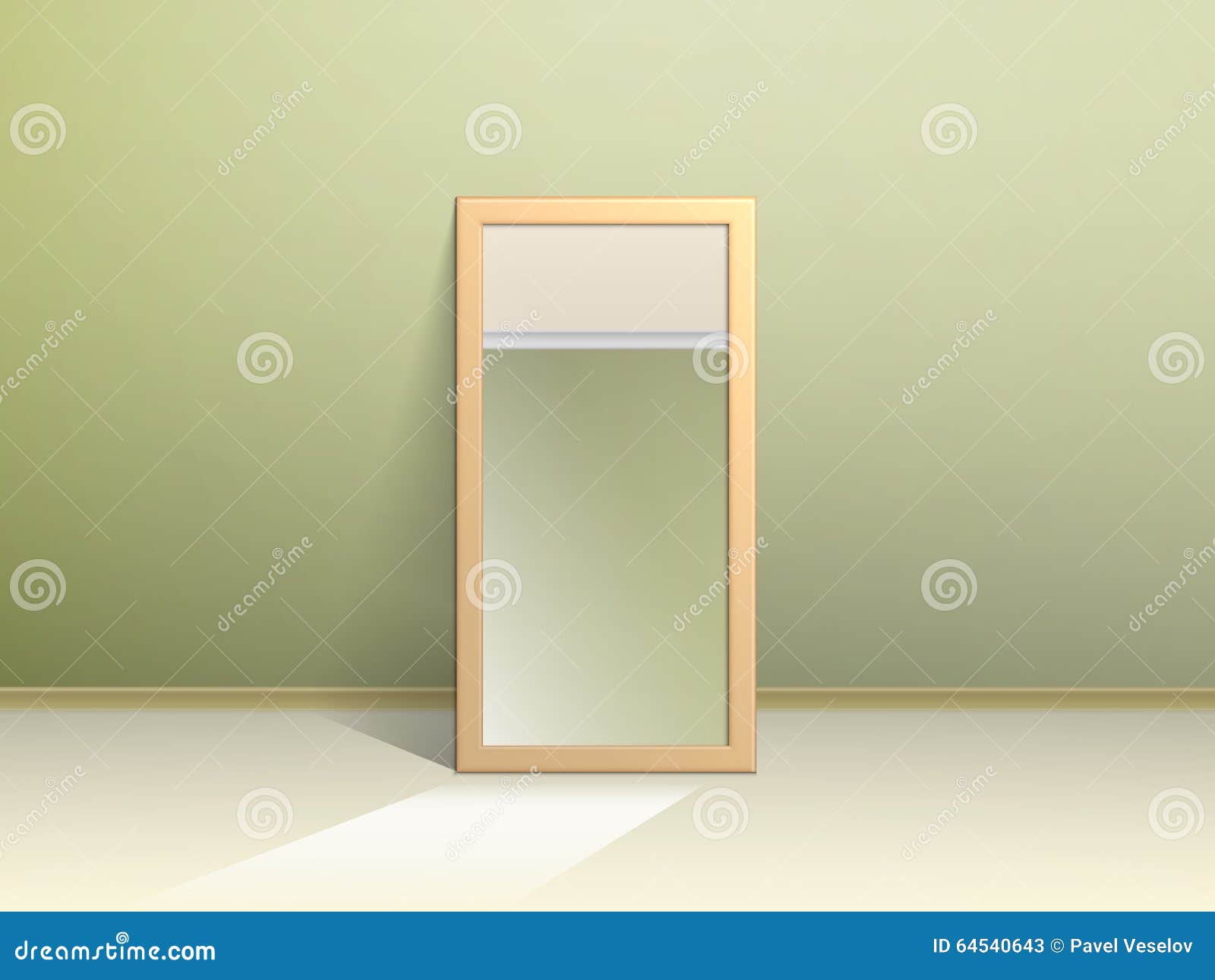 The mirror on the floor stock vector. Illustration of apartment - 64540643