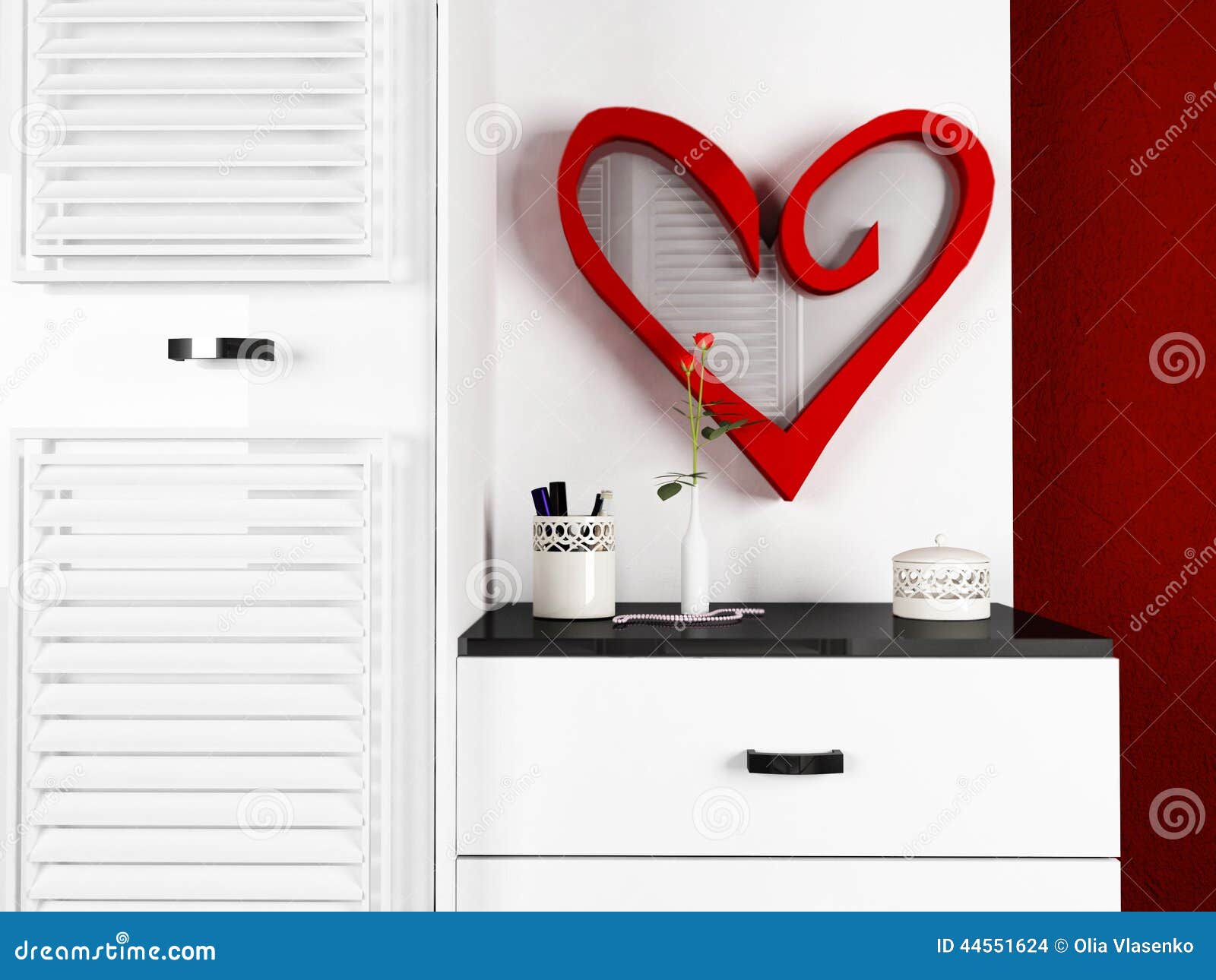 A Mirror in a Form of the Heart Stock Illustration - Illustration of ...