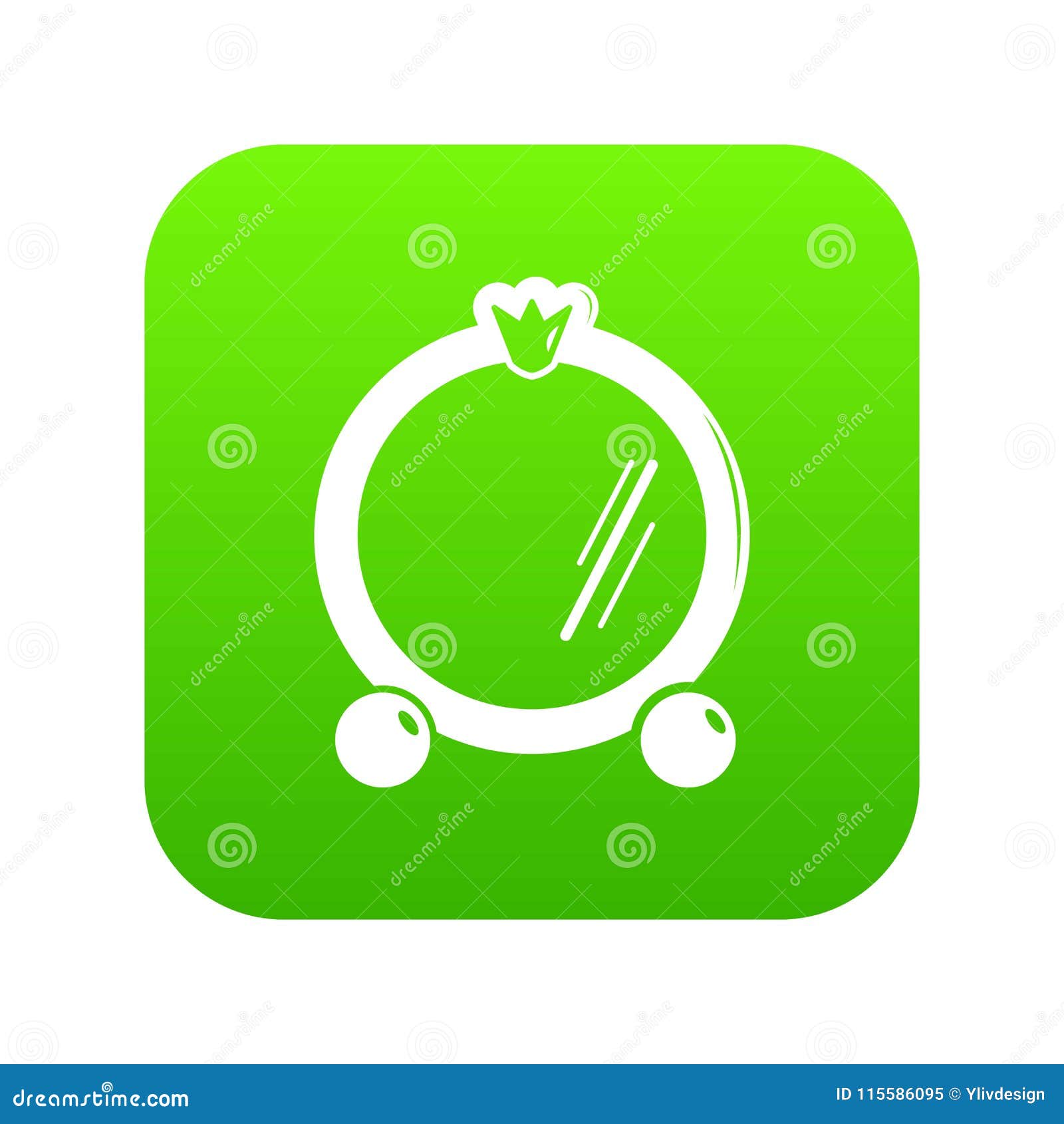 Mirror Frame Icon Green Vector Stock Vector - Illustration of baroque ...
