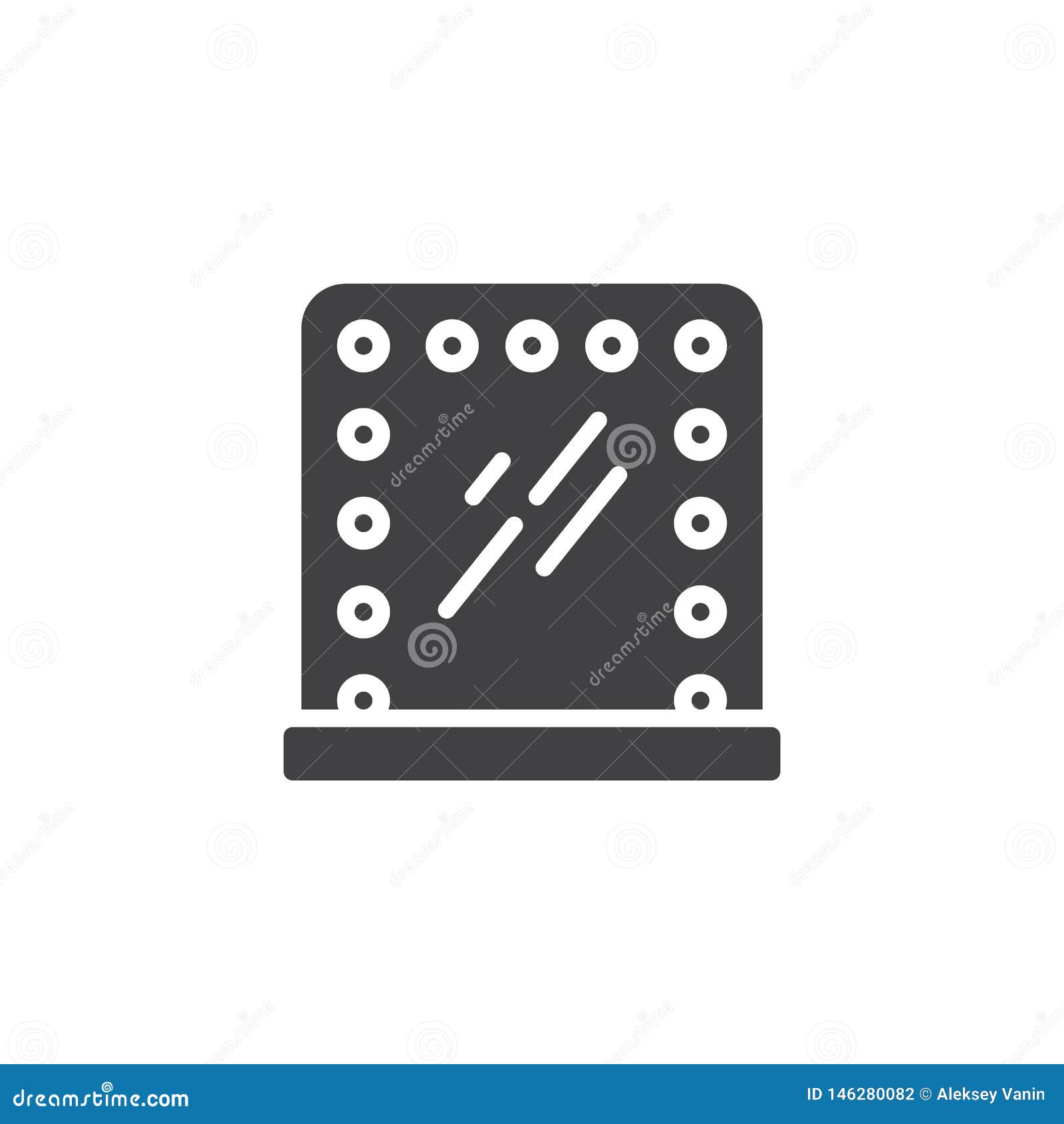 Mirror Frame with Lamps Vector Icon Stock Vector - Illustration of ...