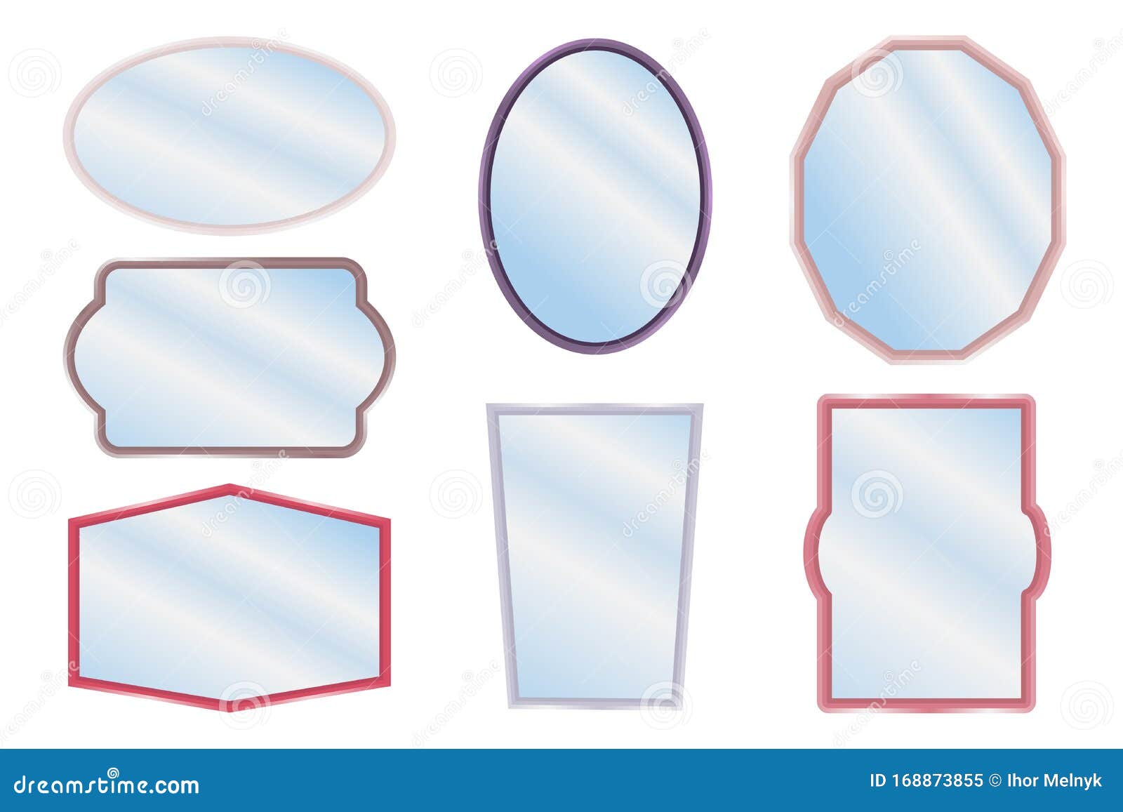 Mirror frames or mirror stock vector. Illustration of glare - 168873855