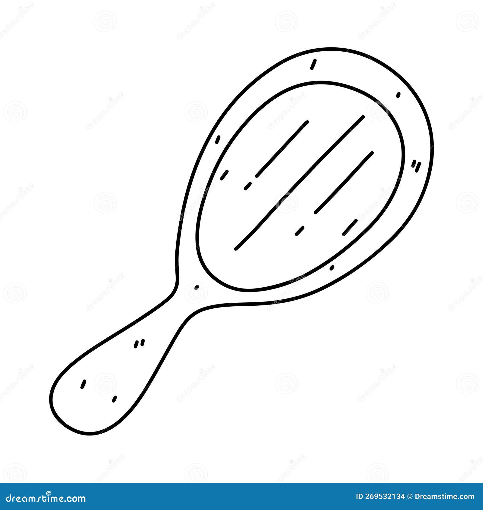 Mirror in Hand Drawn Doodle Style. Coloring Book for Children. Stock ...