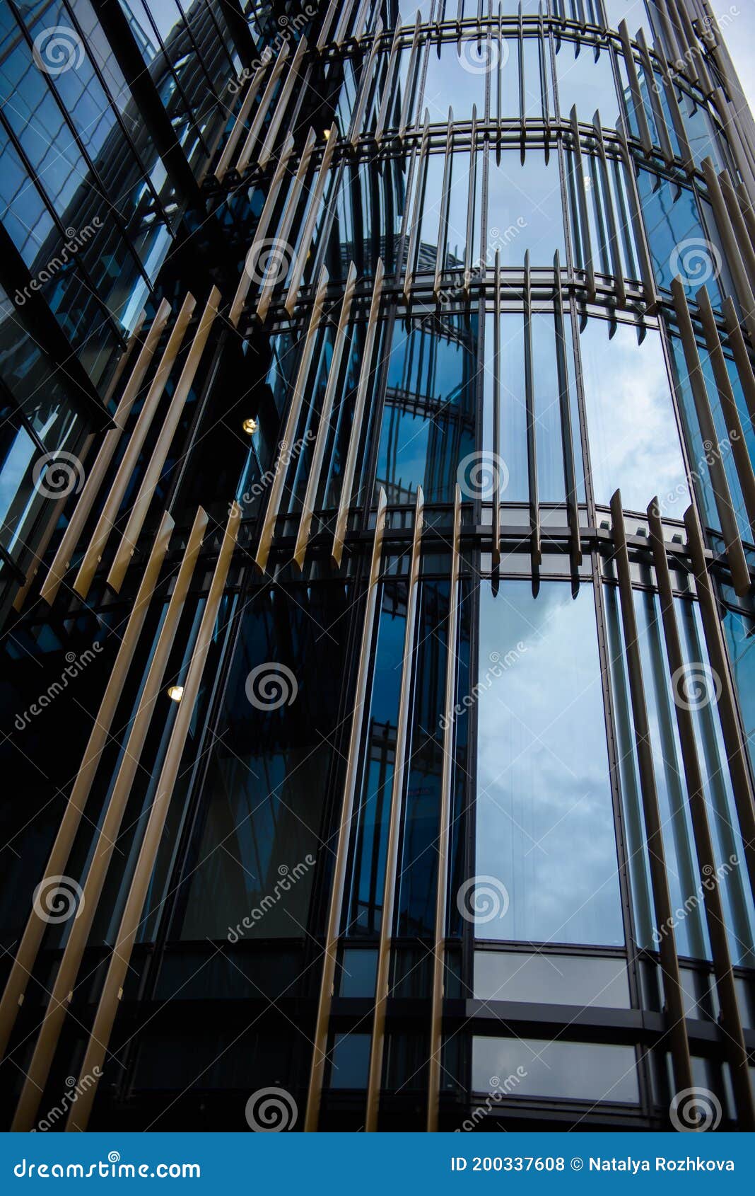 Mirror High Blue Skyscraper Stock Photo - Image of city, commercial ...