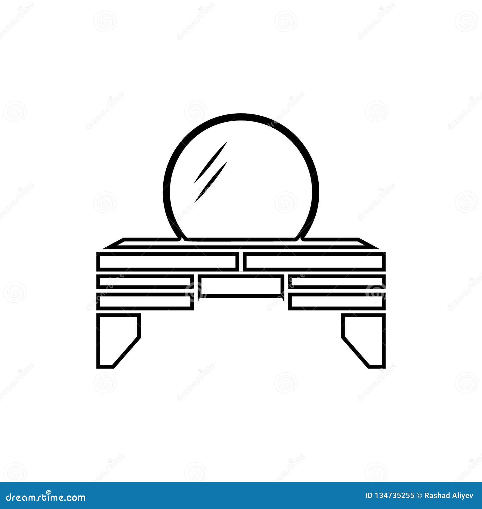 Mirror with Mirror Icon. Element of Furniture for Mobile Concept and ...