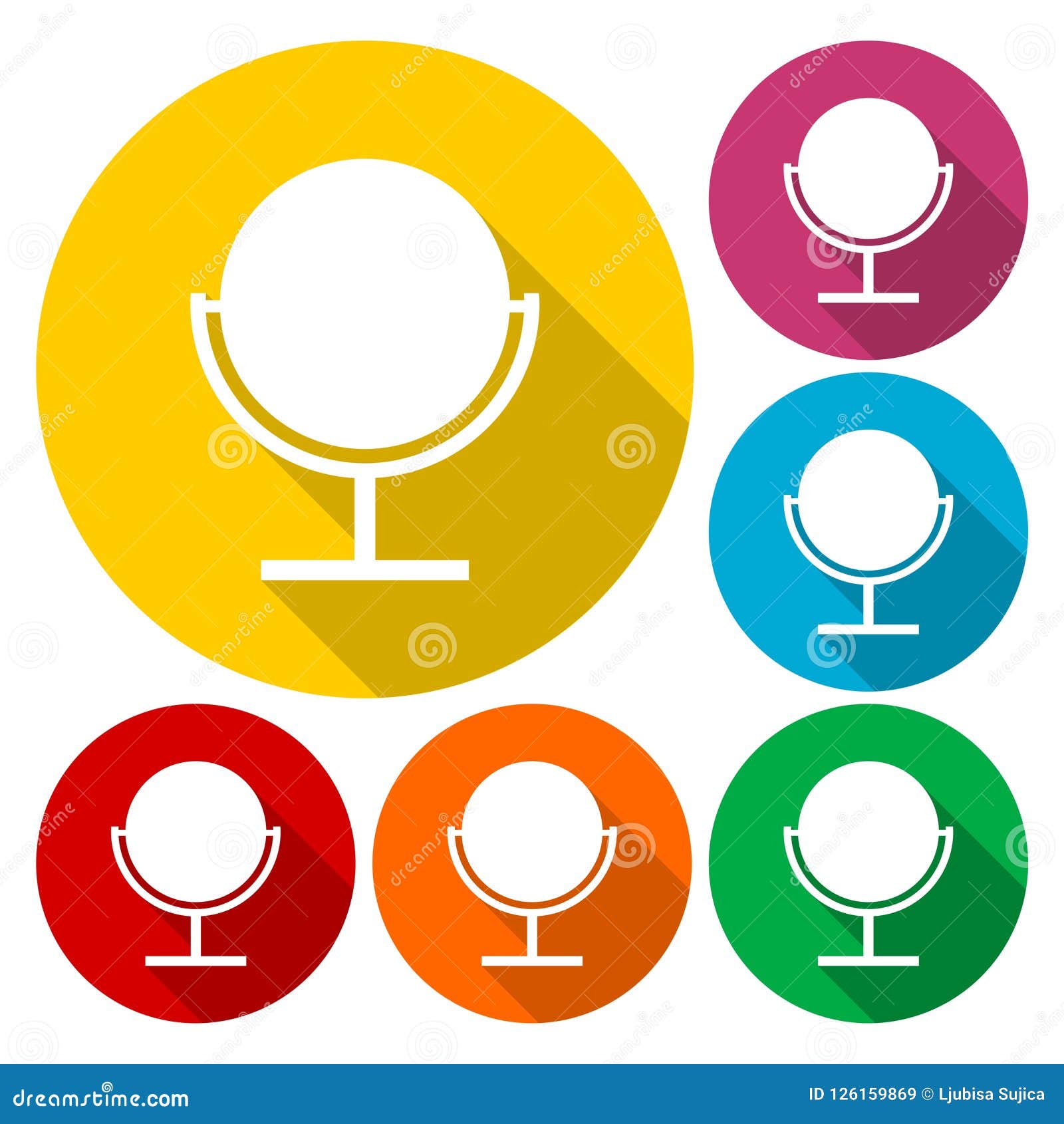 Mirror Icon Set in Various Colors Stock Vector - Illustration of ...